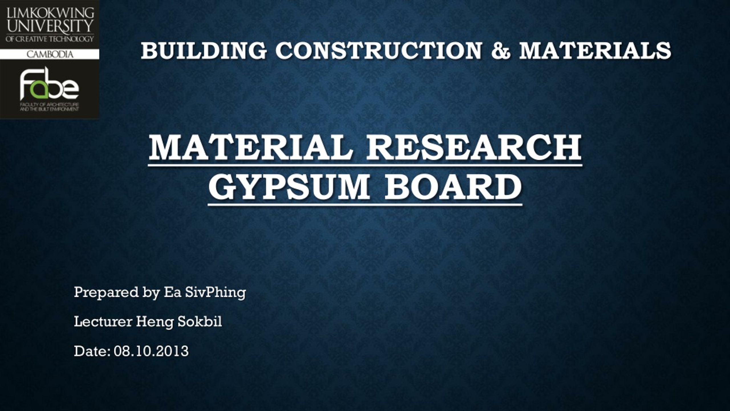 PPT - Gypsum Board PowerPoint Presentation, free download - ID:1400506