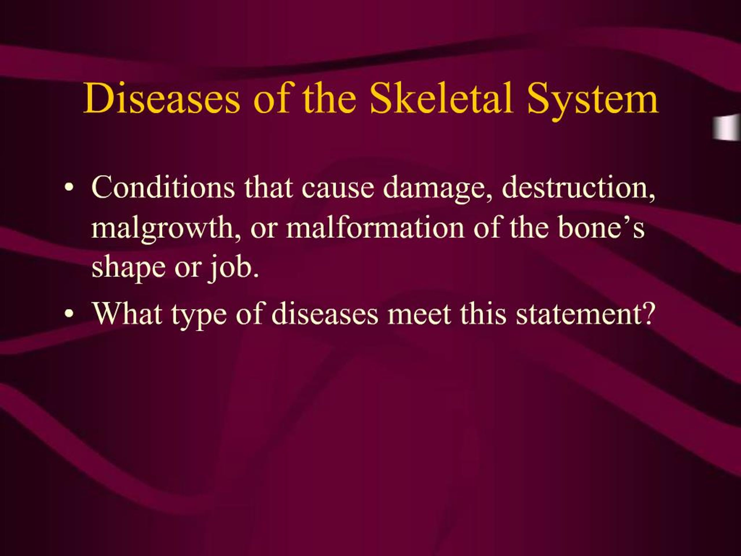 PPT - Diseases of the Skeletal System PowerPoint Presentation, free ...