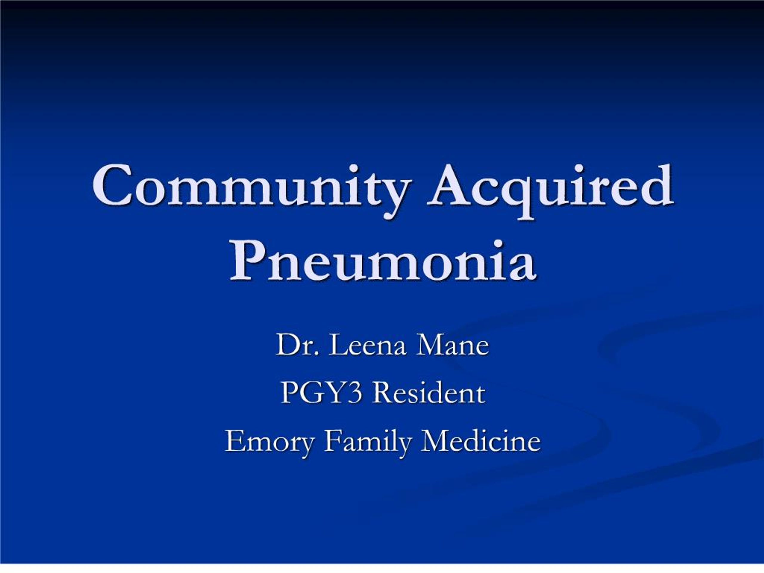 PPT - community acquired pneumonia PowerPoint Presentation, free ...