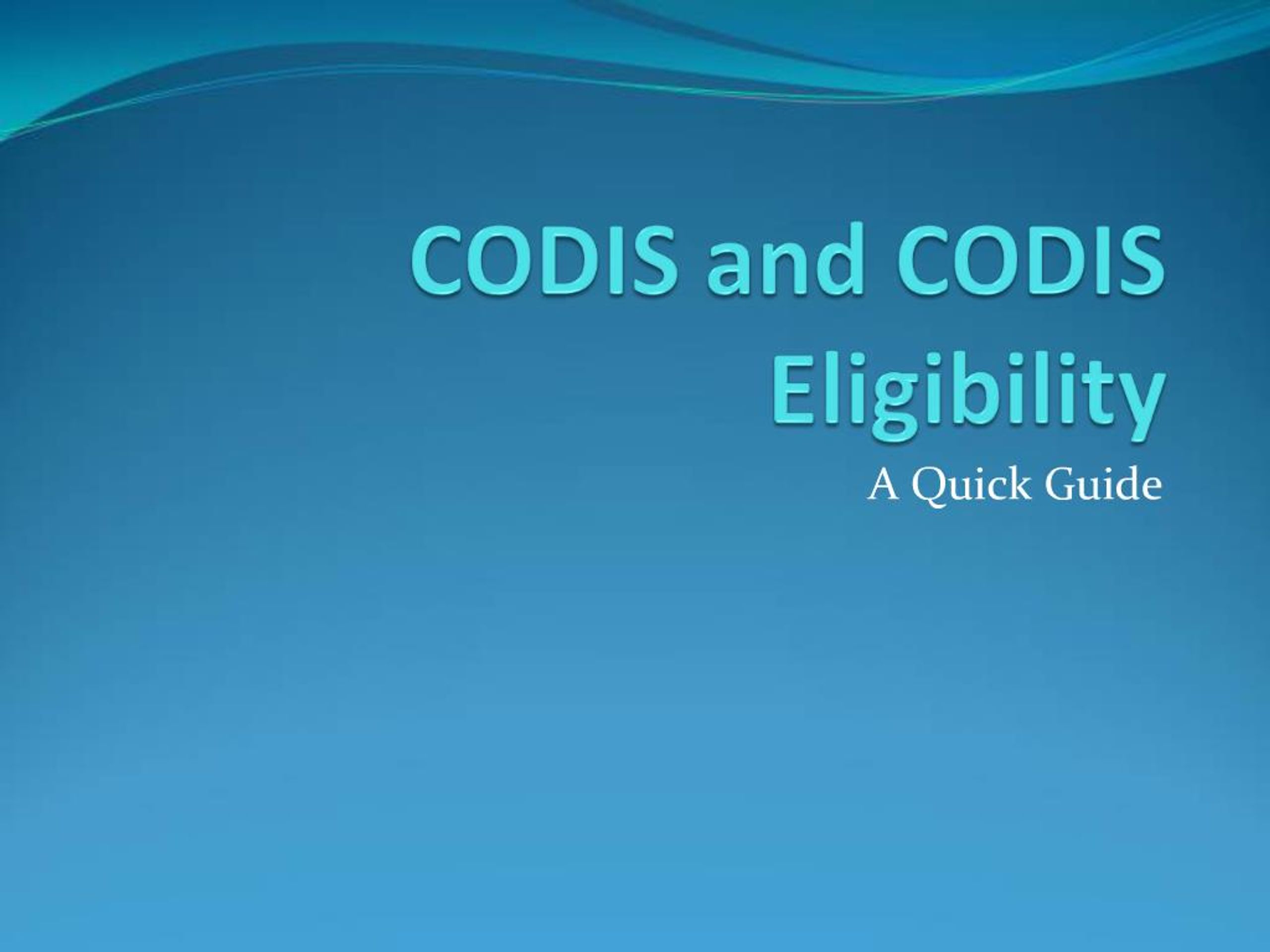 PPT - CODIS and CODIS Eligibility PowerPoint Presentation, free ...