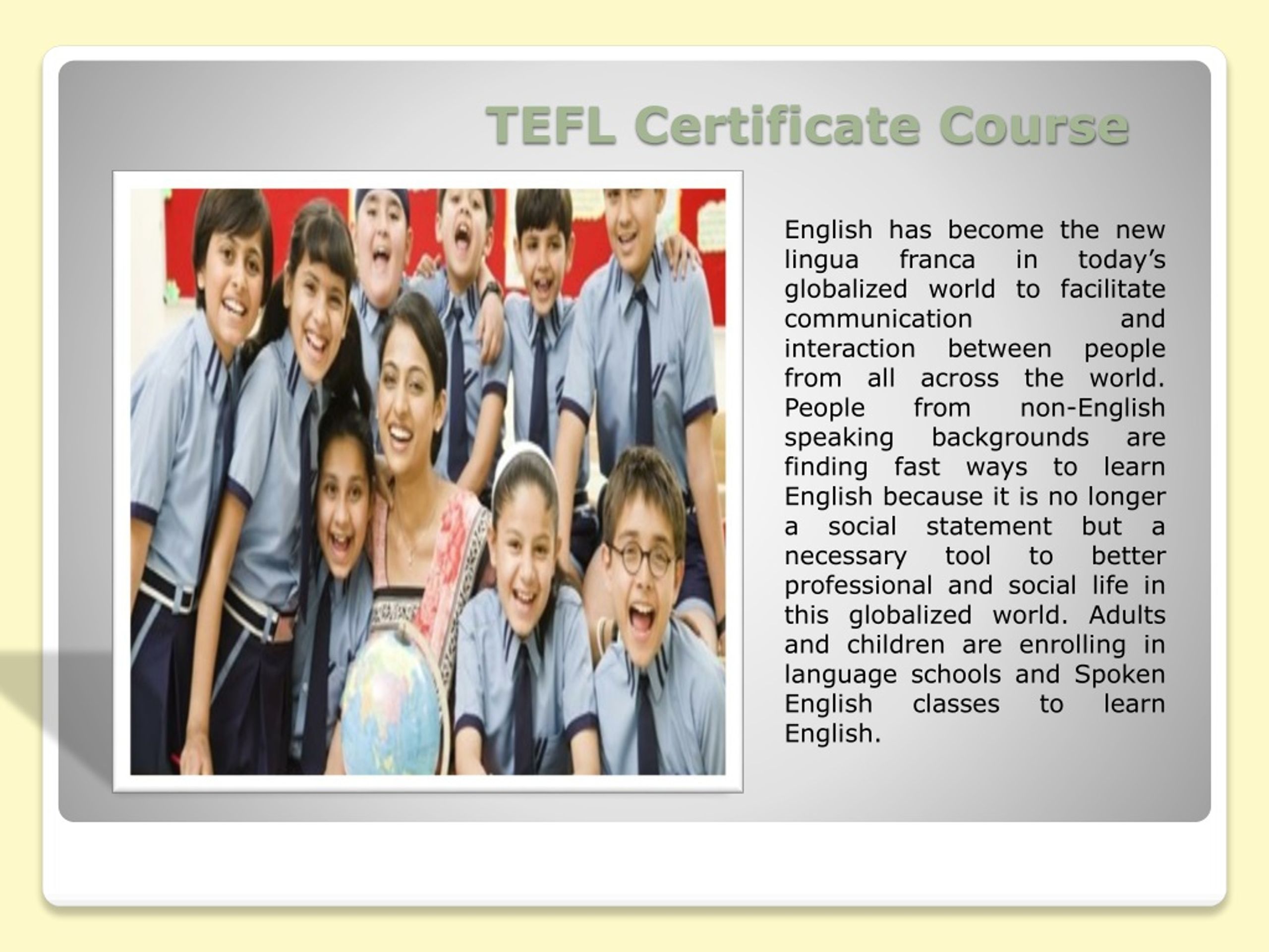 PPT - TEFL Certificate Course PowerPoint Presentation, free download ...