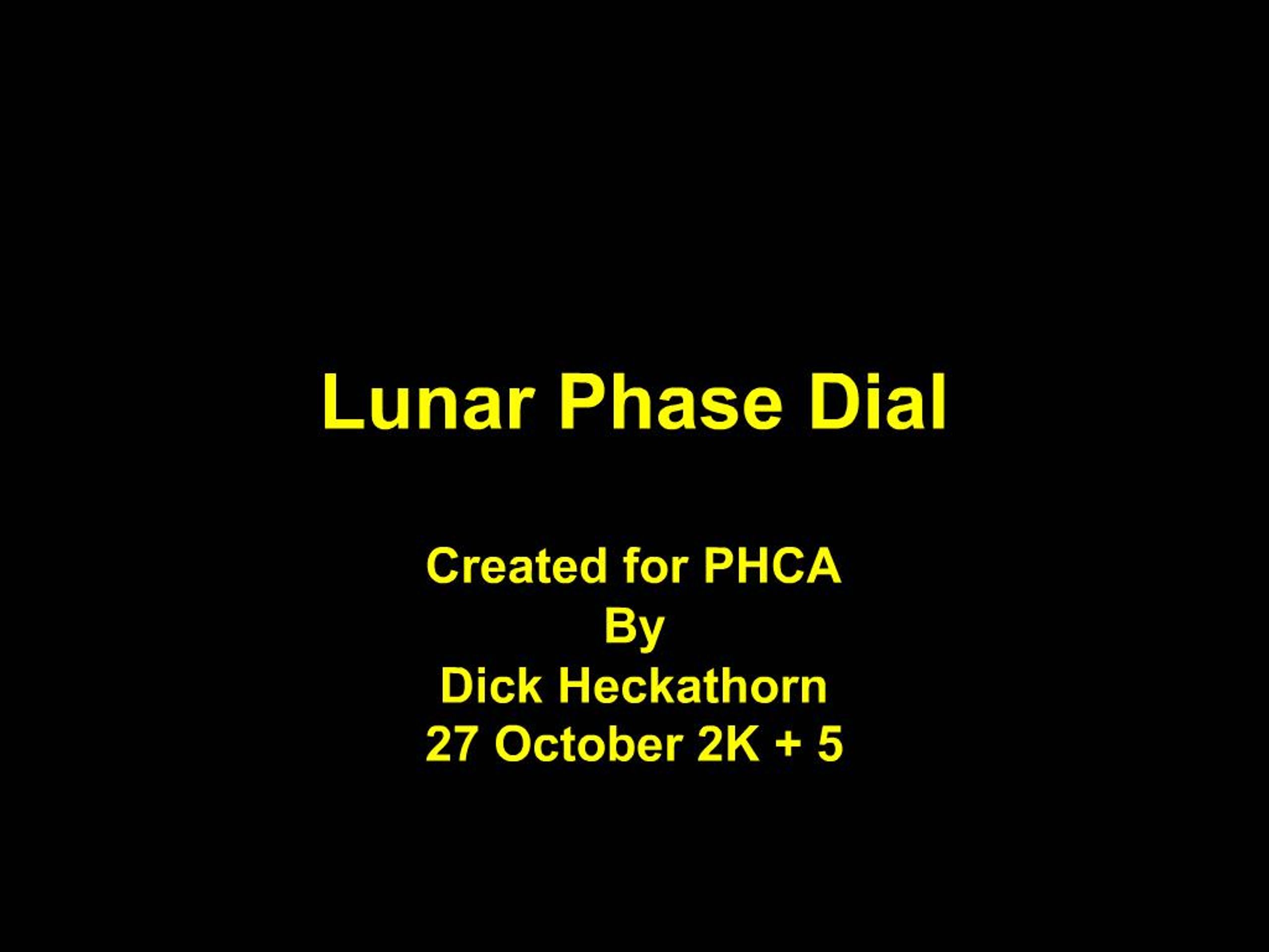 PPT - Lunar Phase Dial PowerPoint Presentation, free download - ID:1433848