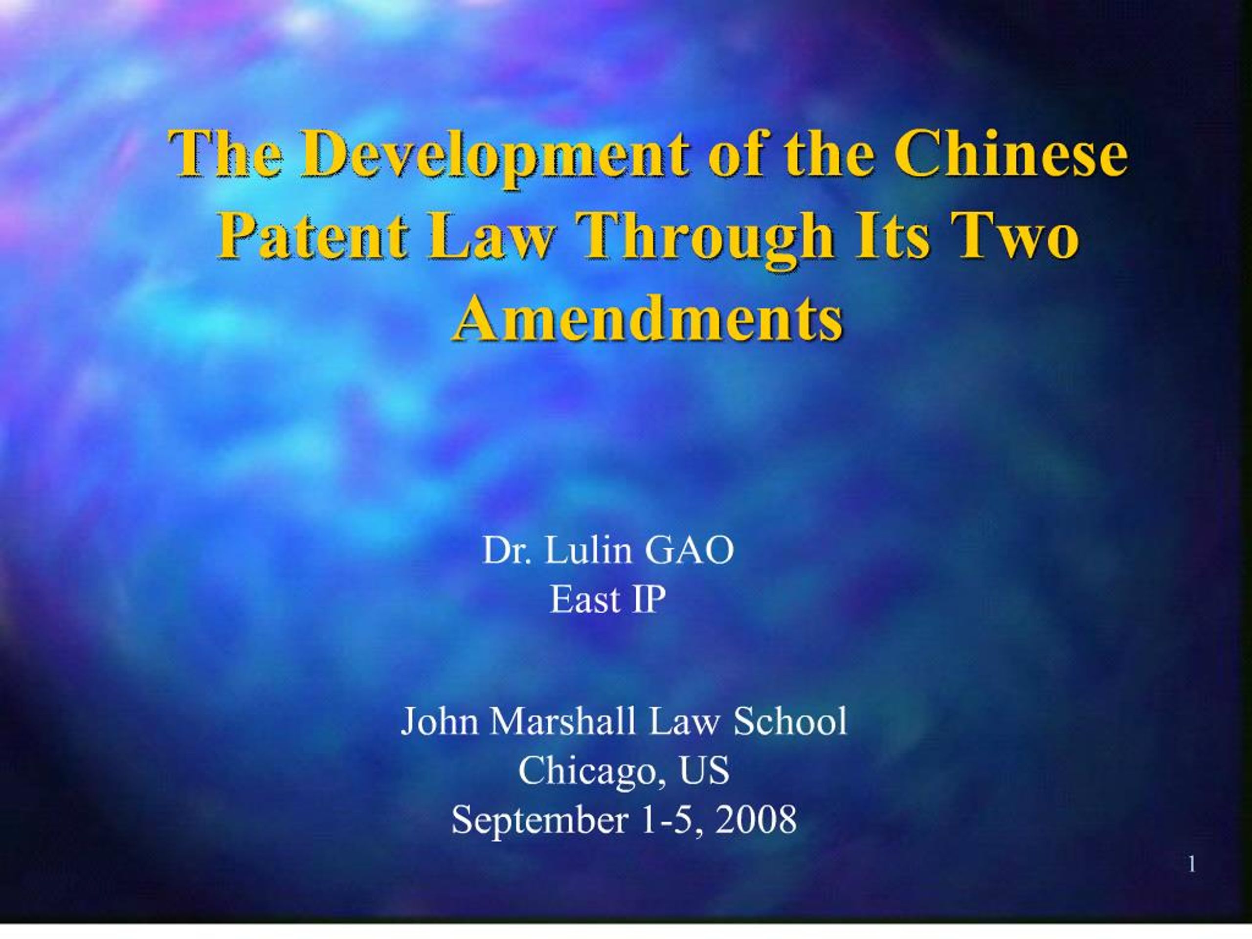 PPT - the development of the chinese patent law through its two ...