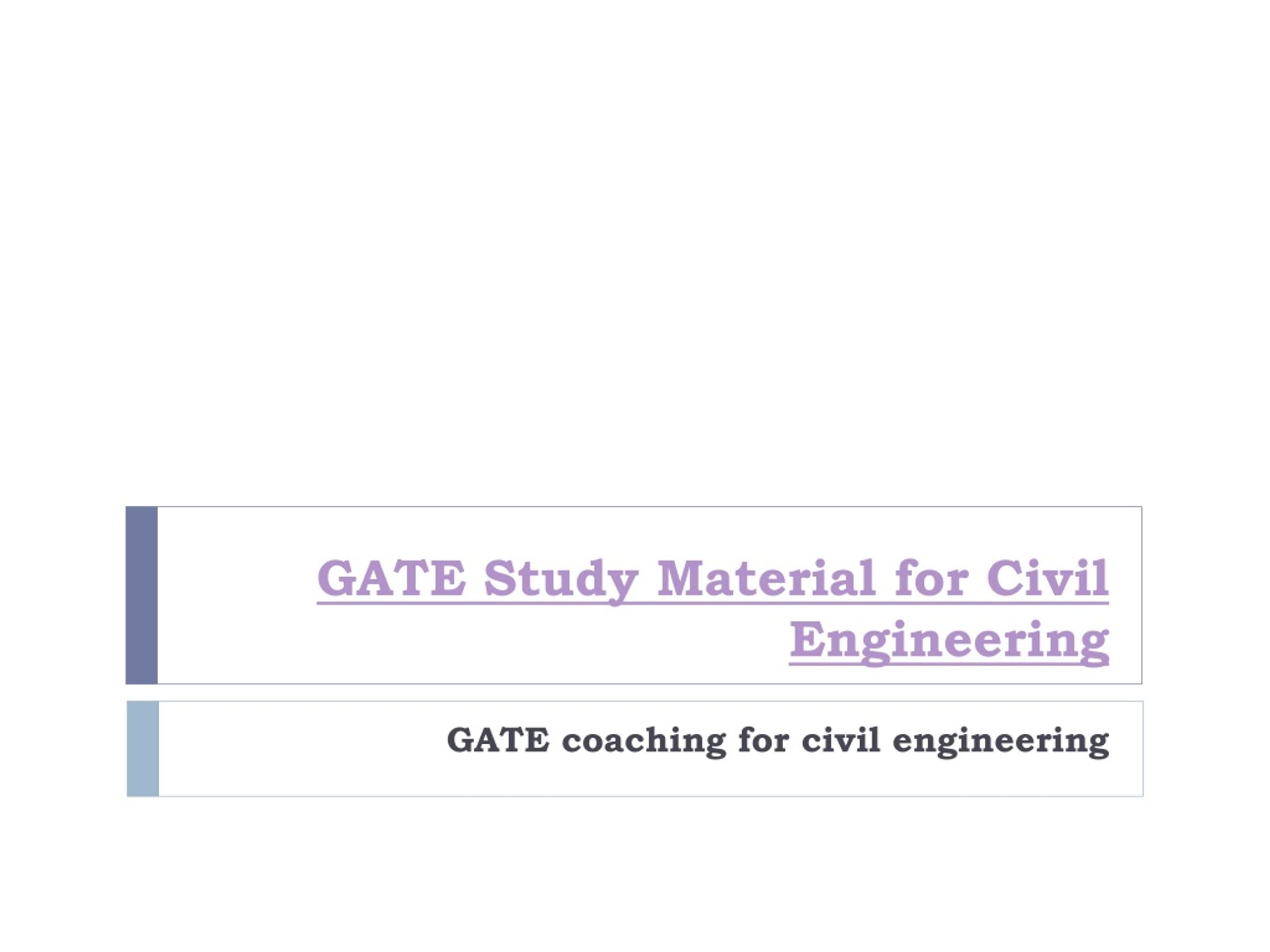 PPT - GATE Study Material for Civil Engineering PowerPoint Presentation - ID:1446584