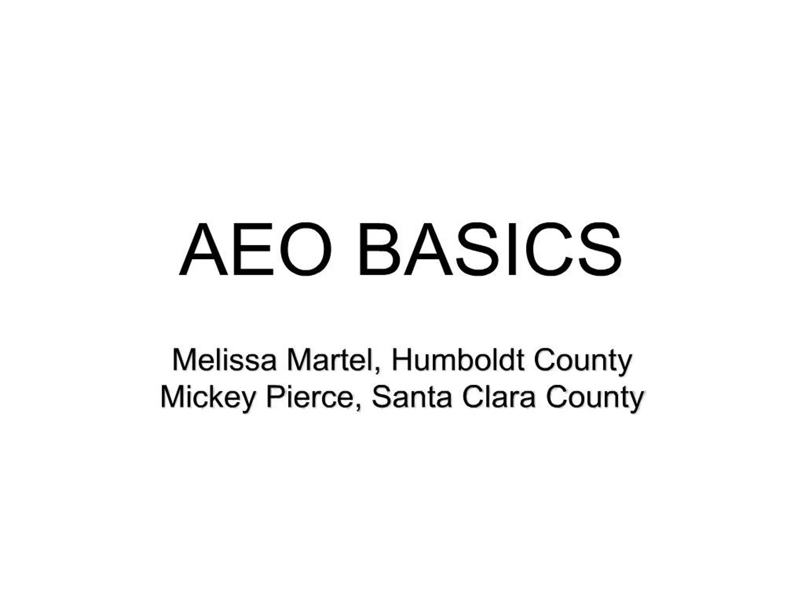 PPT - aeo basics PowerPoint Presentation, free download - ID:145110
