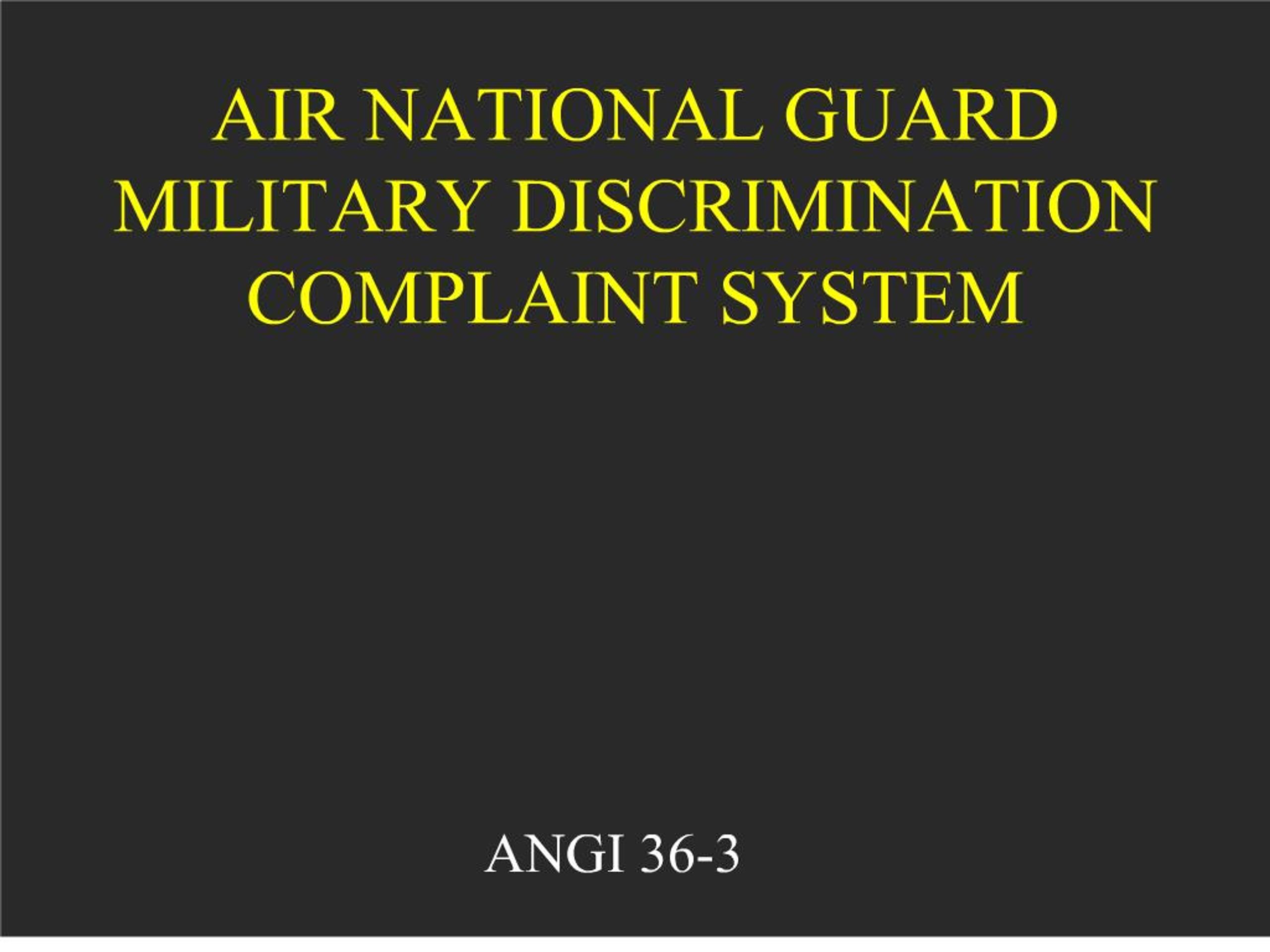 PPT - air national guard military discrimination complaint system ...