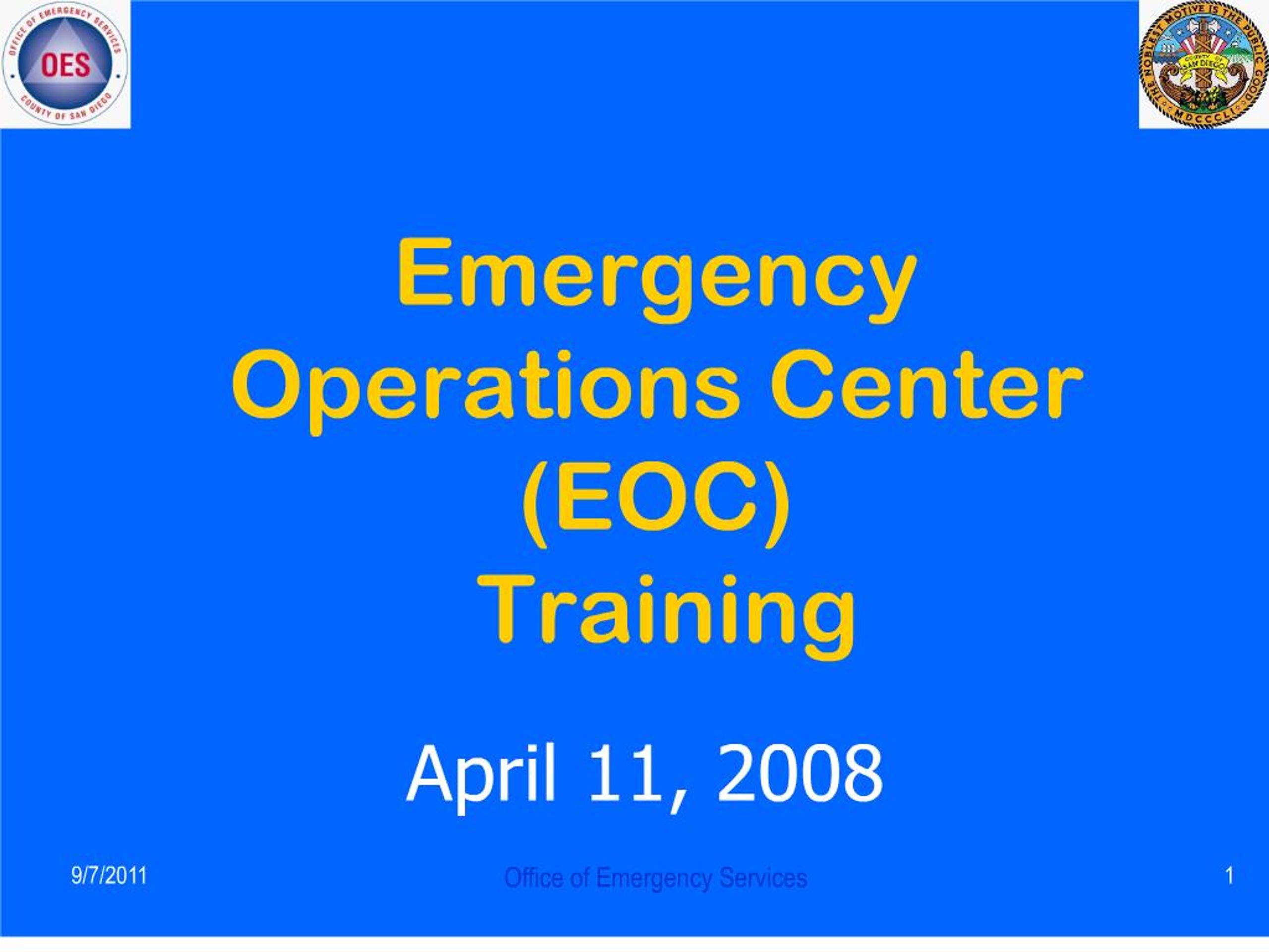 PPT - emergency operations center eoc training PowerPoint Presentation ...