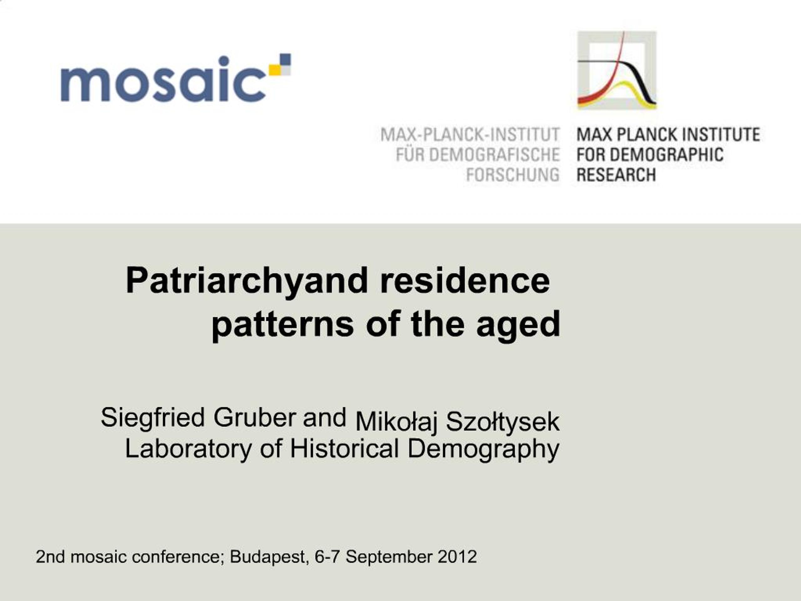 PPT - Patriarchy and residence patterns of the aged PowerPoint ...