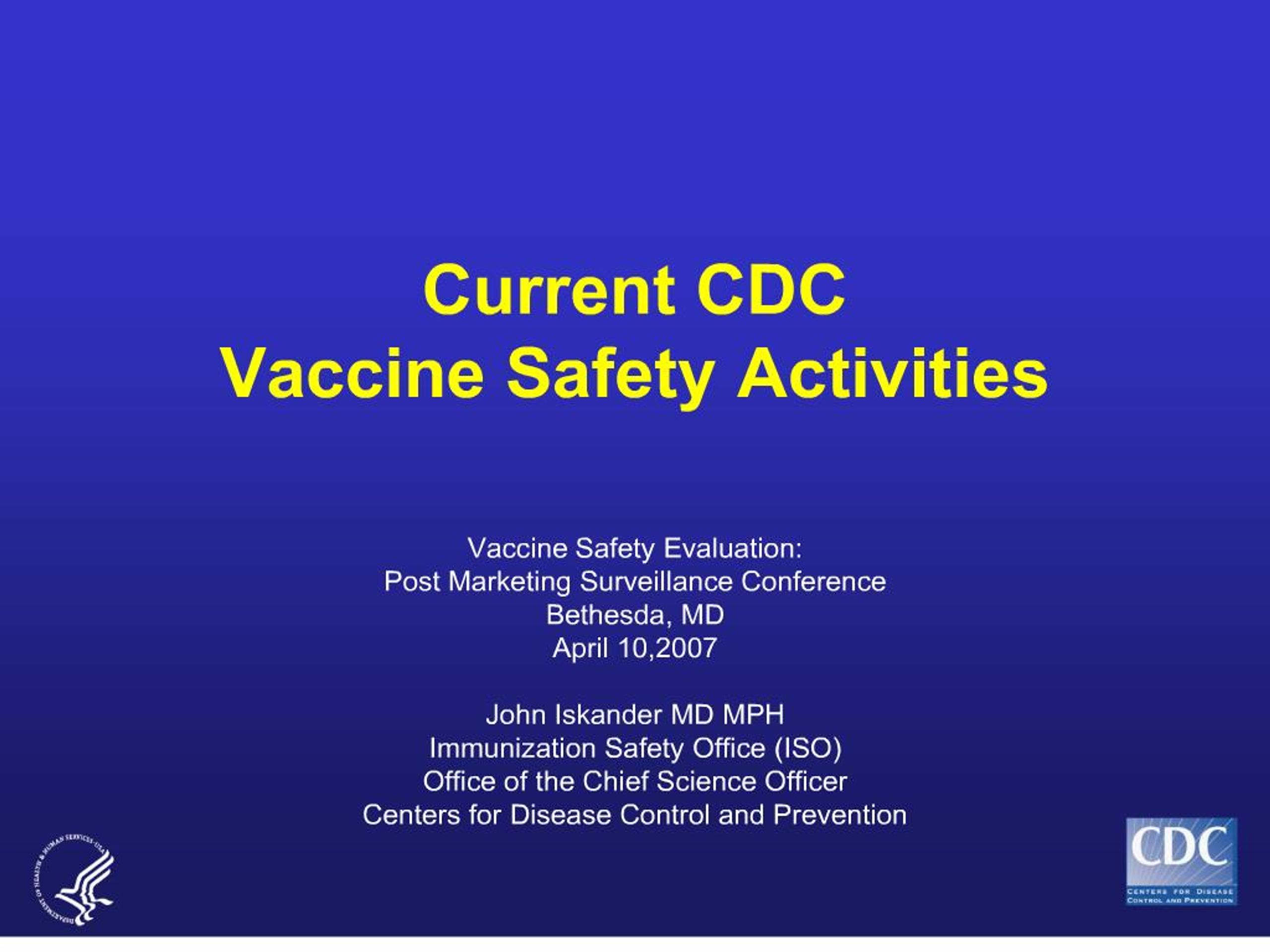 PPT - current cdc vaccine safety activities PowerPoint Presentation ...
