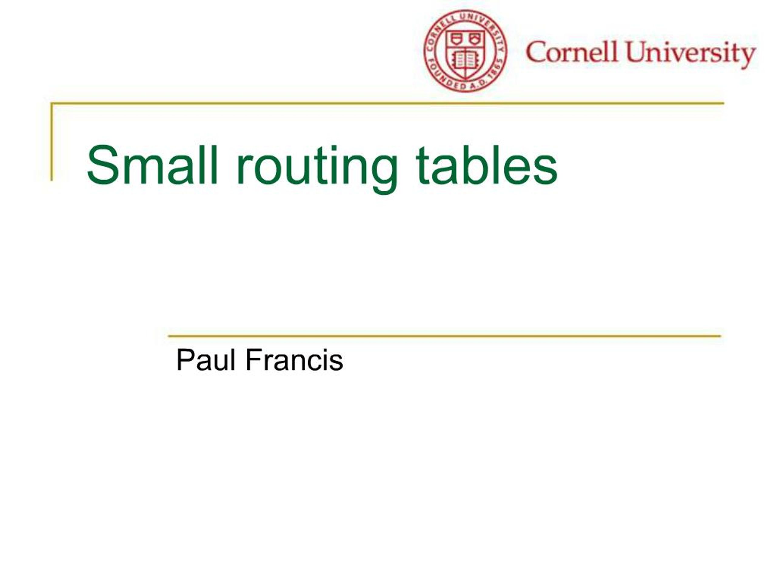 PPT - Small routing tables PowerPoint Presentation, free download - ID ...