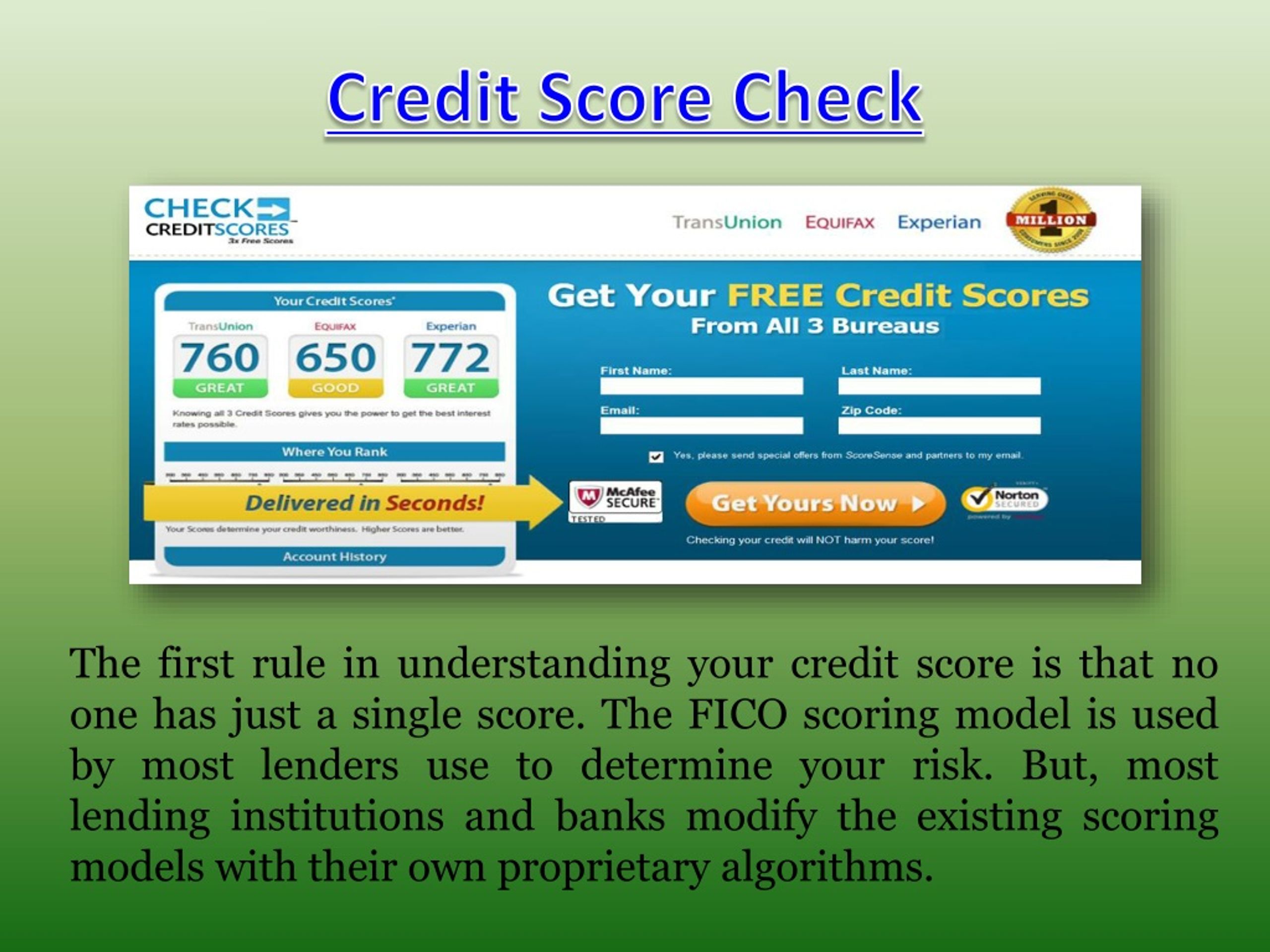 PPT - Credit Score Check PowerPoint Presentation, free download - ID ...