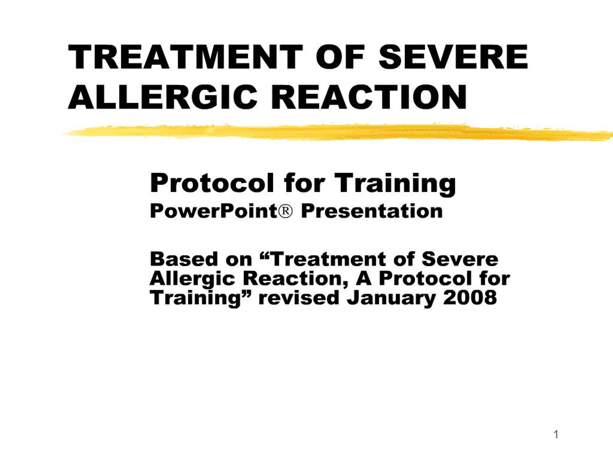 PPT - treatment of severe allergic reaction PowerPoint Presentation ...