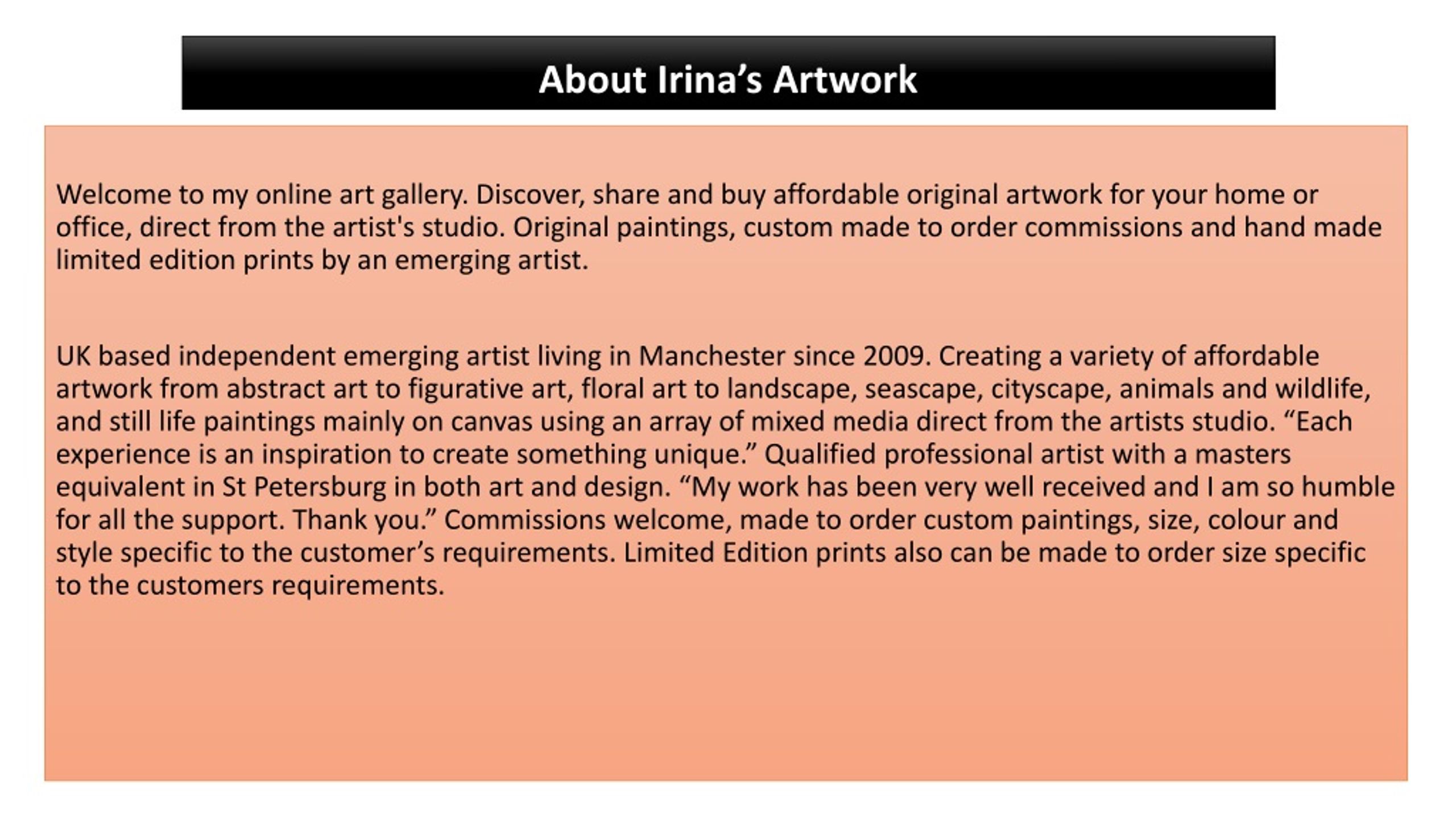 PPT - Irina Artwork - Art By Irina PowerPoint Presentation, free ...