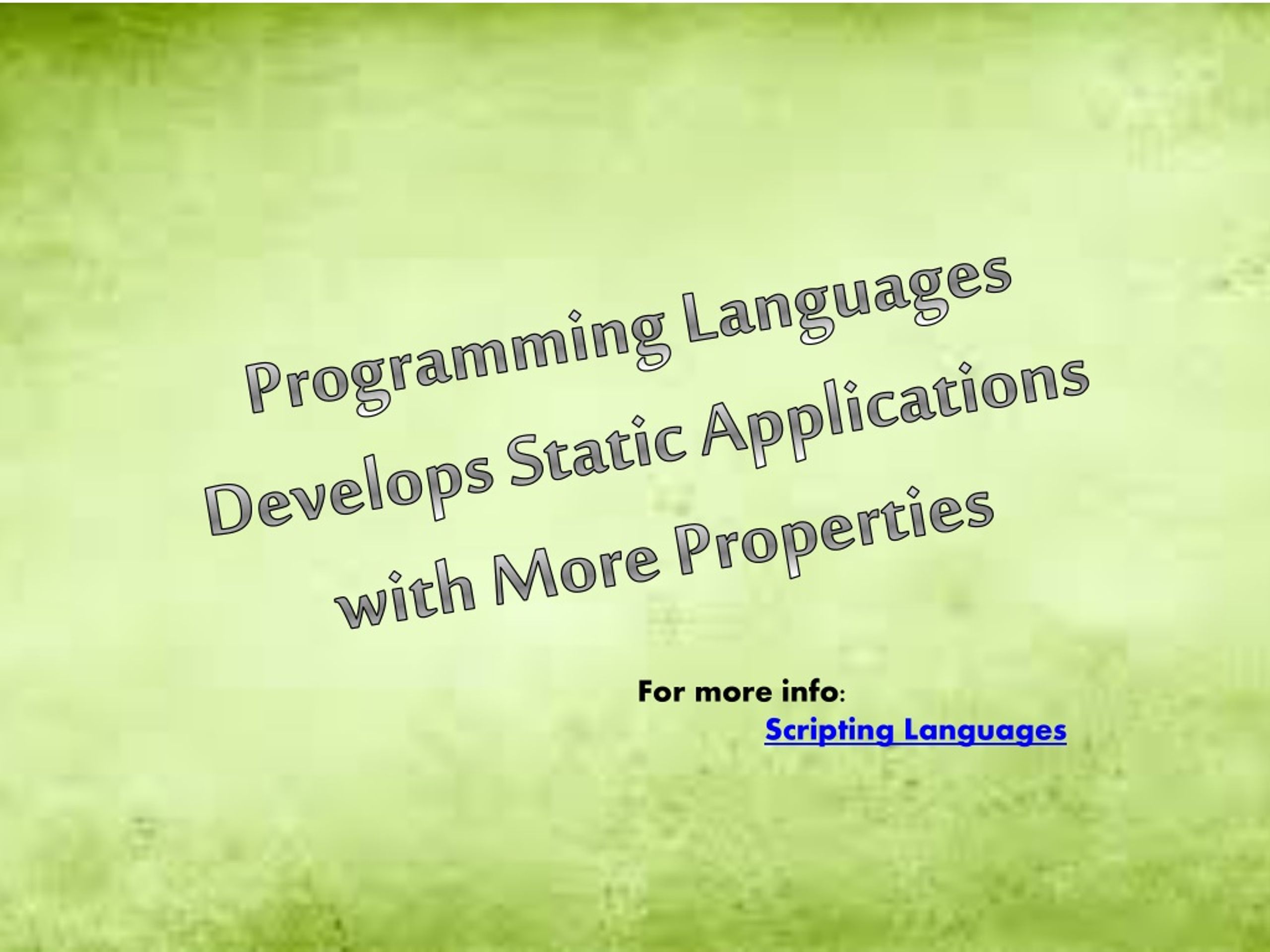 PPT - Programming Languages Develops Static Applications with More ...