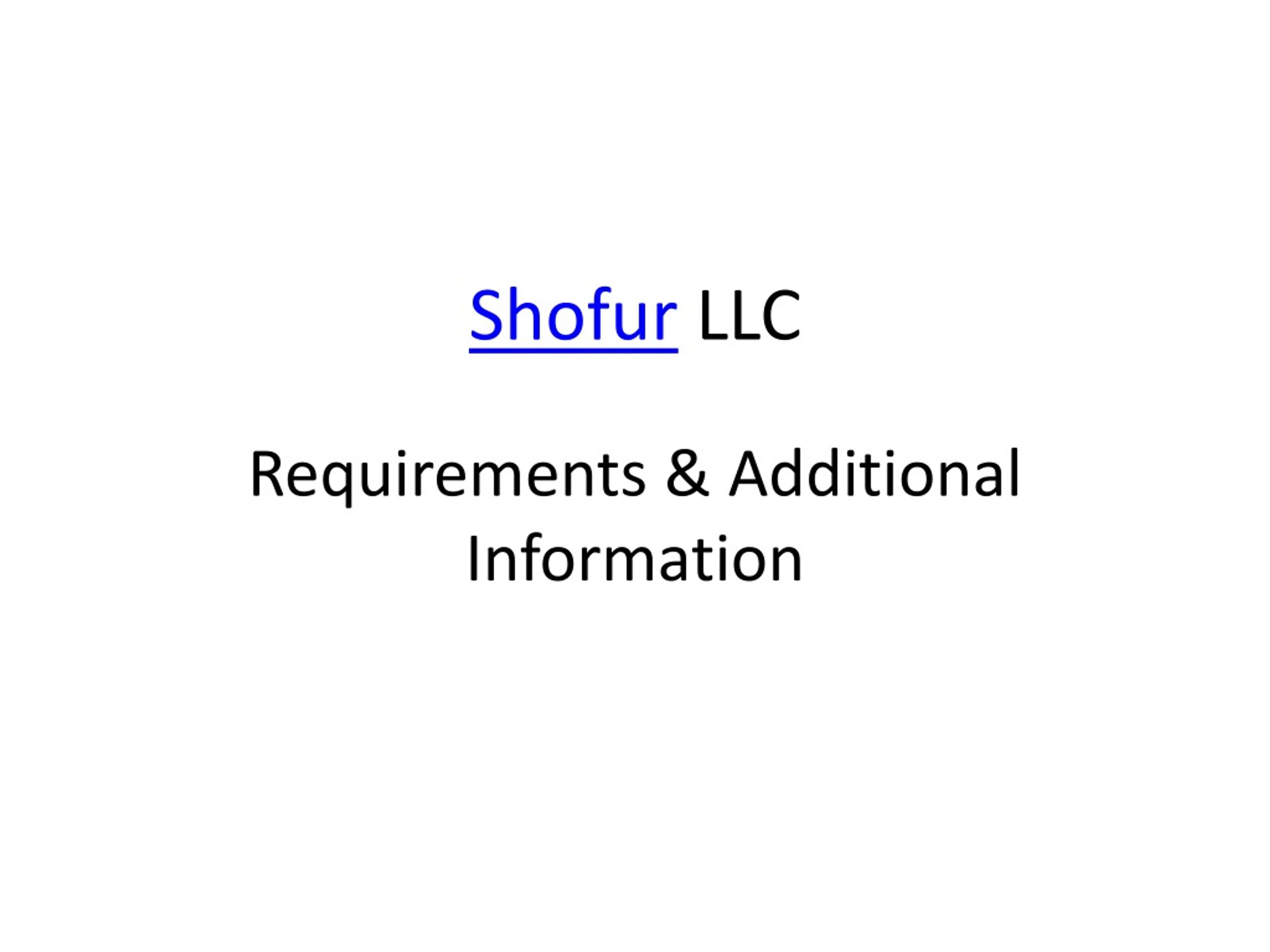 PPT - Shofur LLC PowerPoint Presentation, free download - ID:1498347