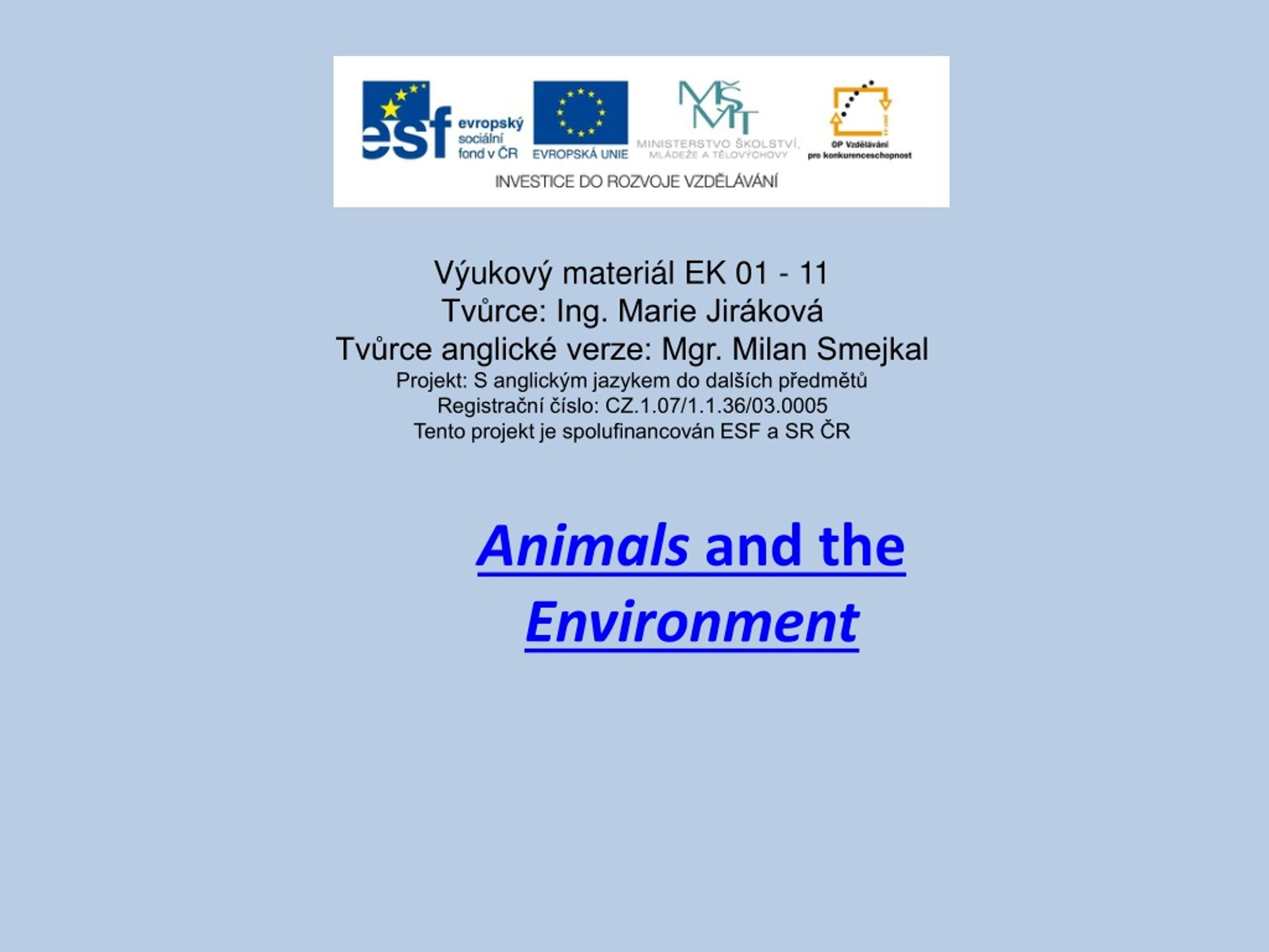PPT - Animals and the Environment PowerPoint Presentation, free ...