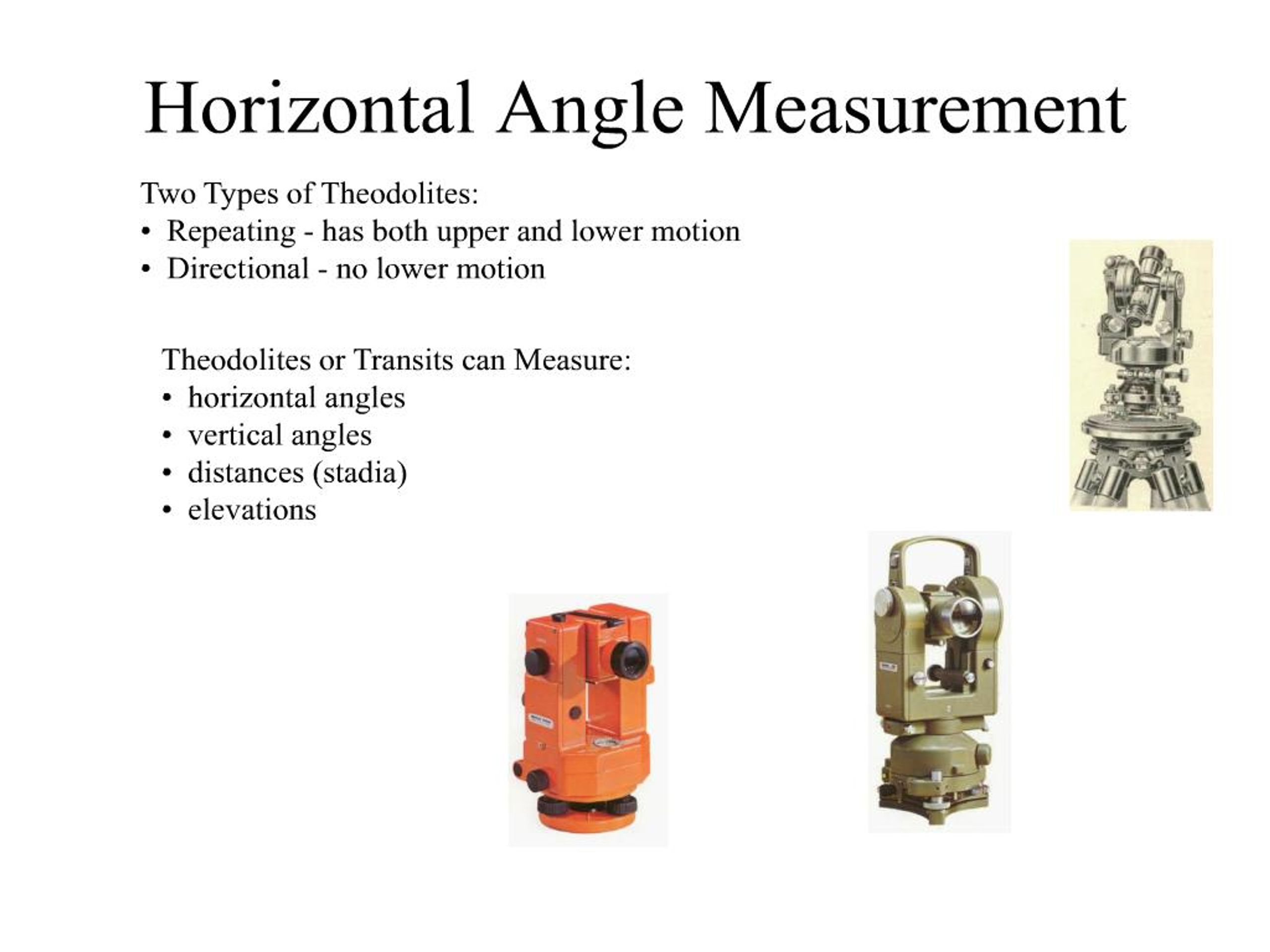PPT - horizontal angle measurement PowerPoint Presentation, free ...