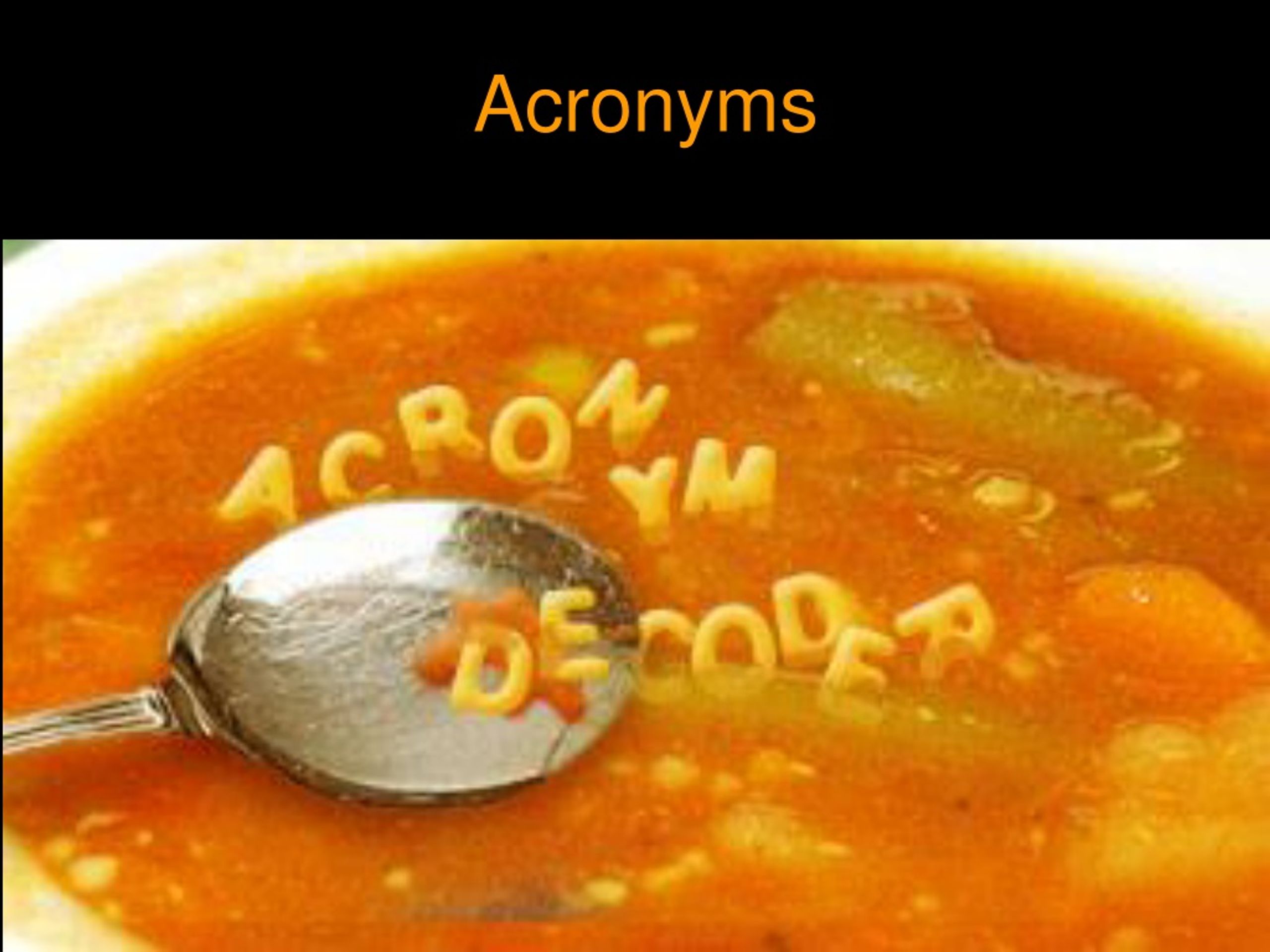 PPT - Acronyms PowerPoint Presentation, free download - ID:154476