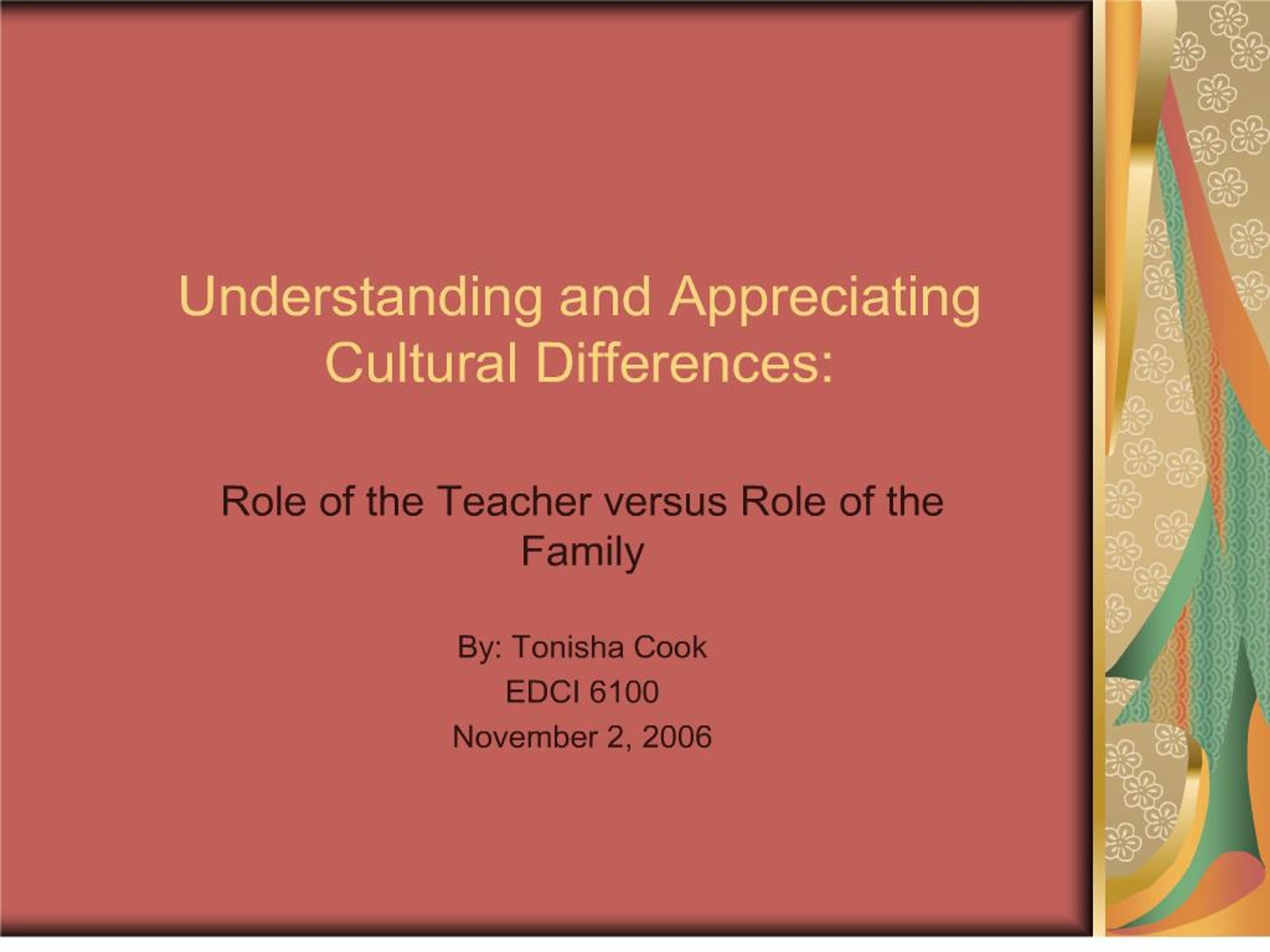 PPT - understanding and appreciating cultural differences: PowerPoint ...