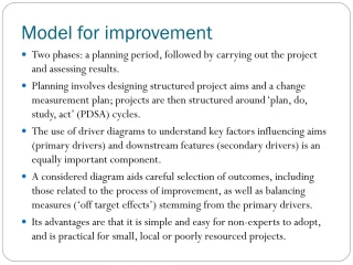 PPT - Quality Improvement The Model for Improvement, PDSA Cycles, and ...