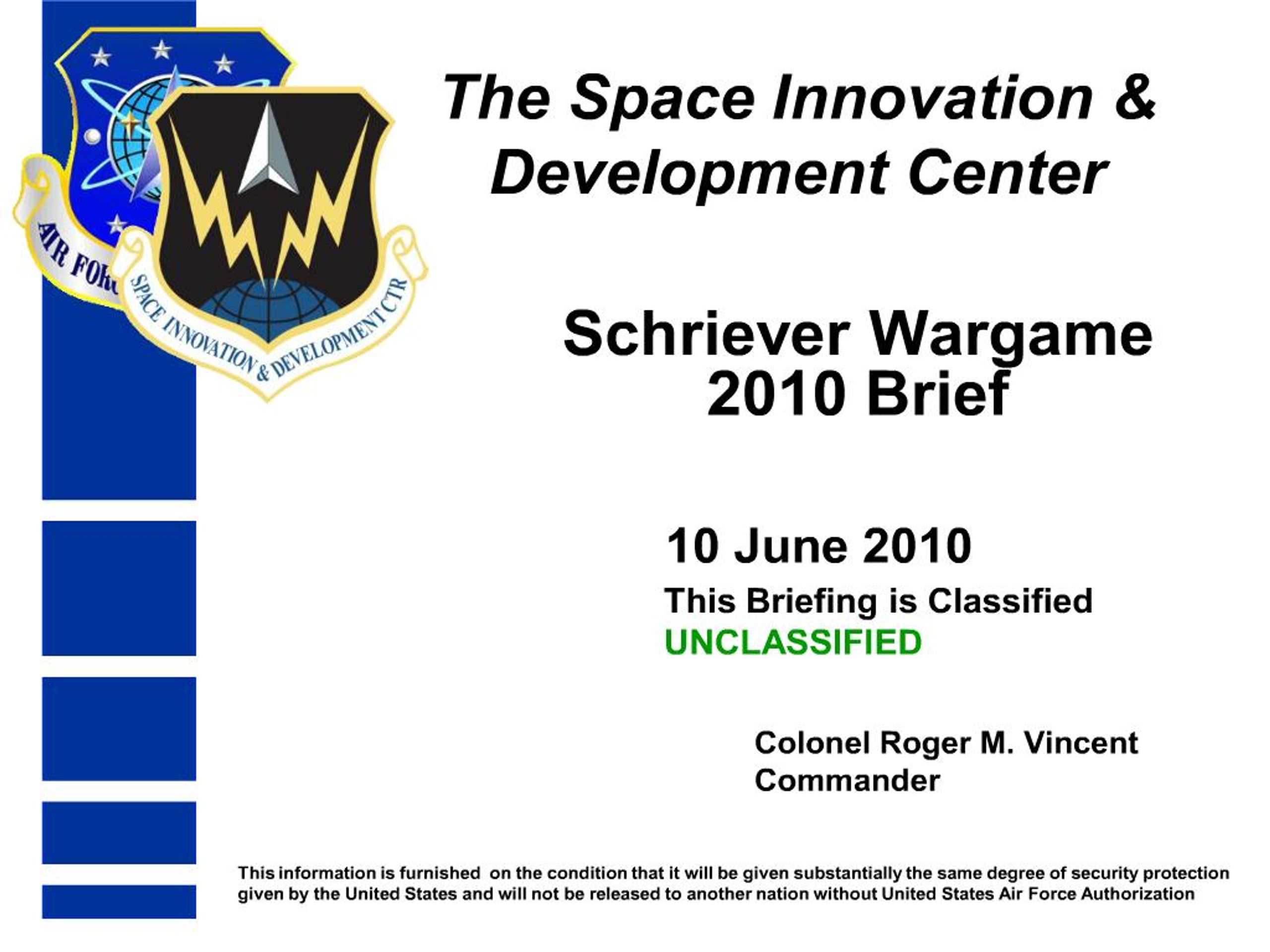 PPT - schriever wargame 2010 brief PowerPoint Presentation, free ...