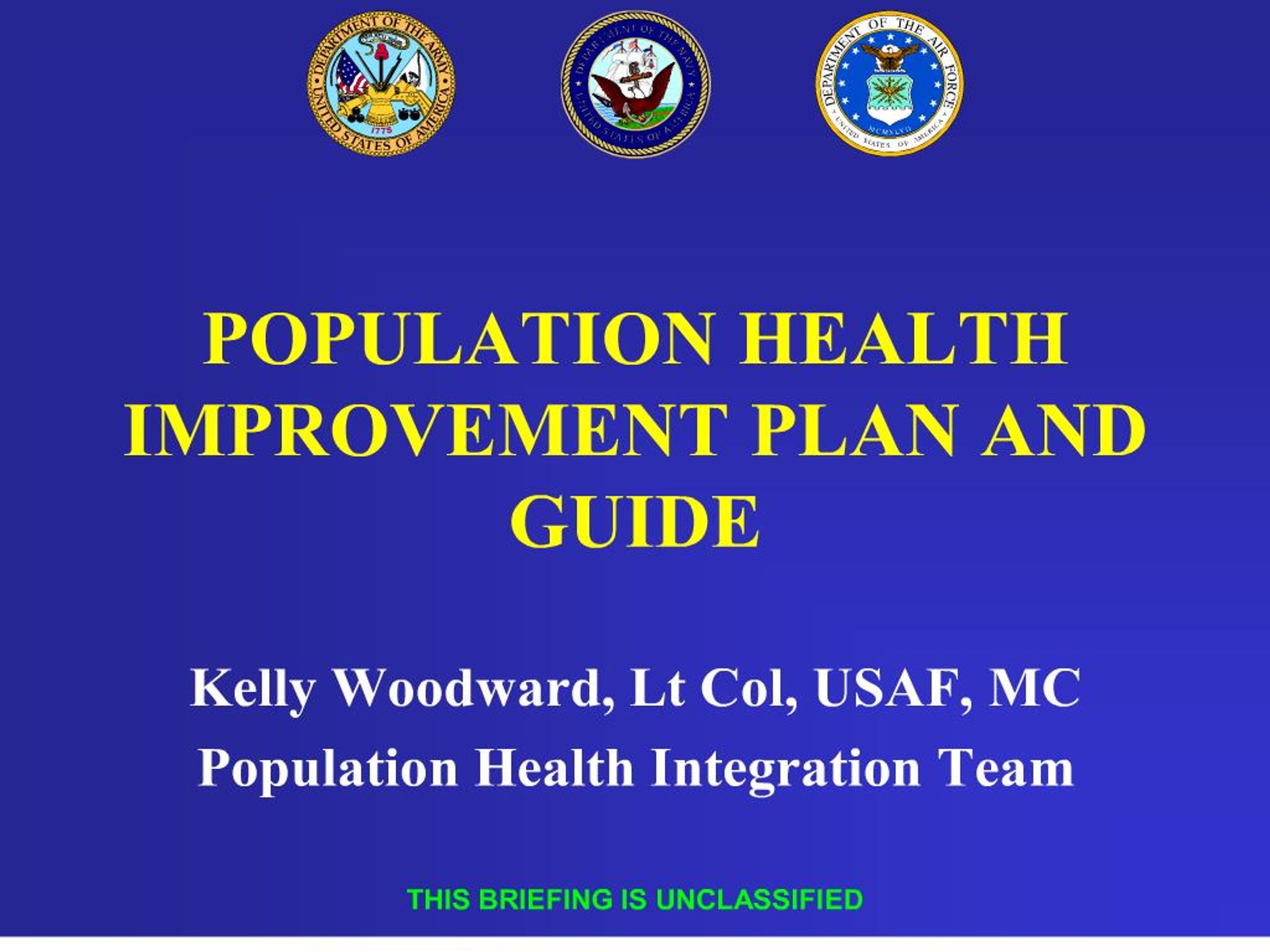 PPT - population health improvement plan and guide PowerPoint ...