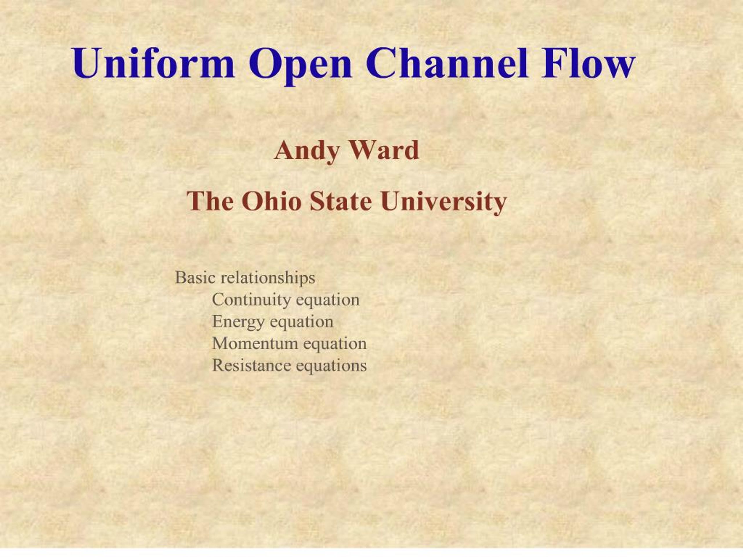 PPT - uniform open channel flow PowerPoint Presentation, free download ...
