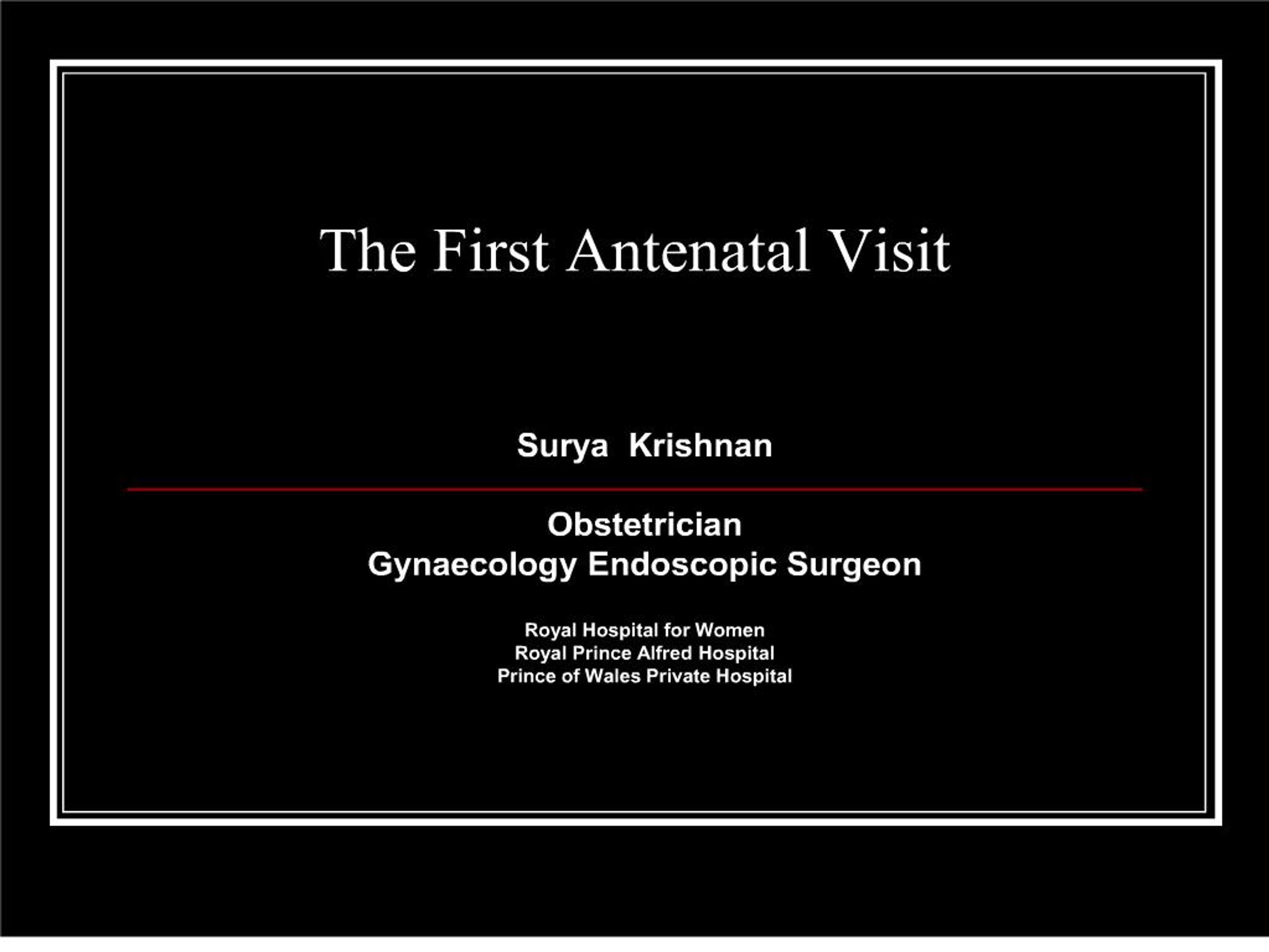 PPT - the first antenatal visit PowerPoint Presentation, free download ...