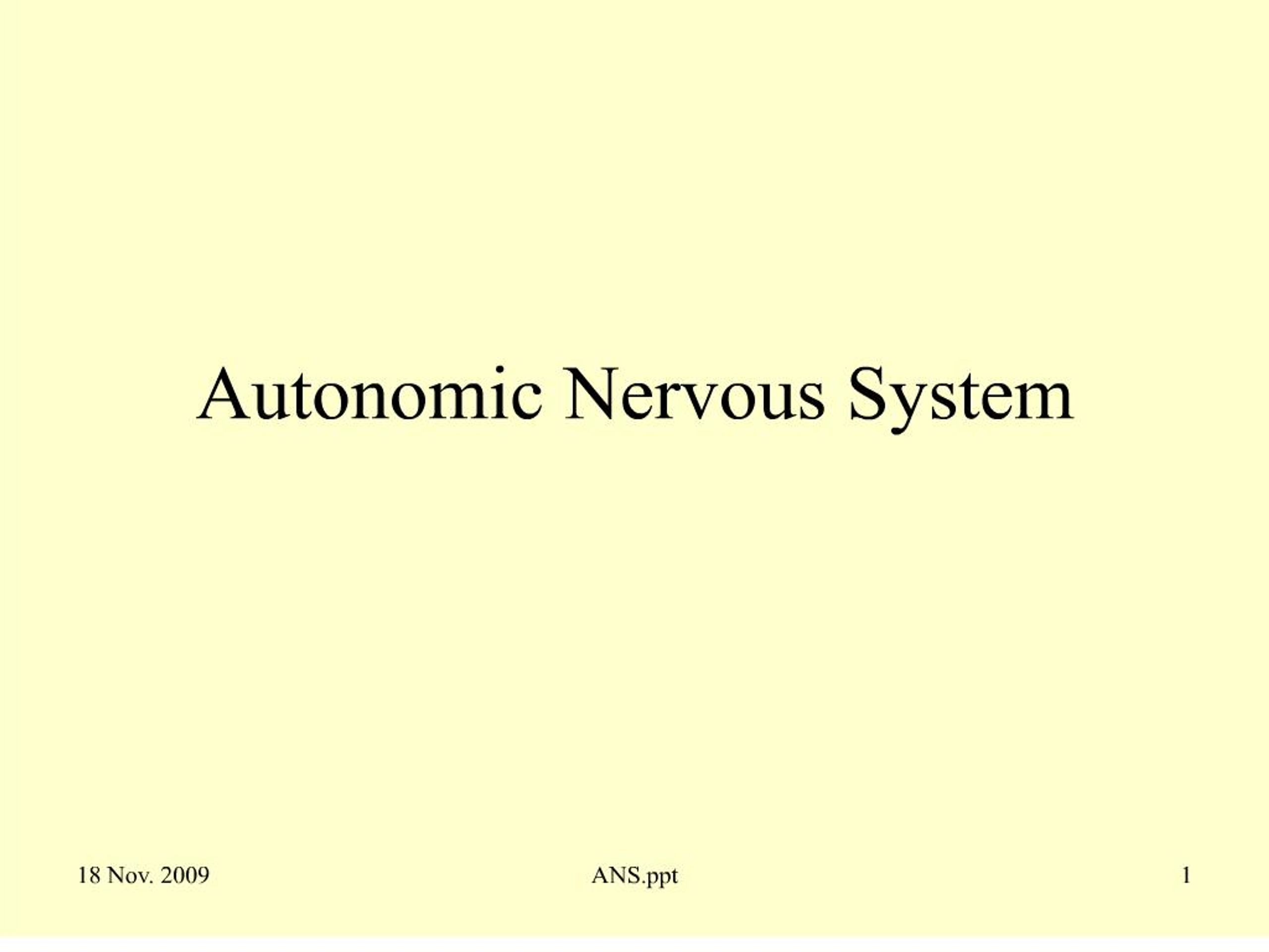 PPT - autonomic nervous system PowerPoint Presentation, free download ...