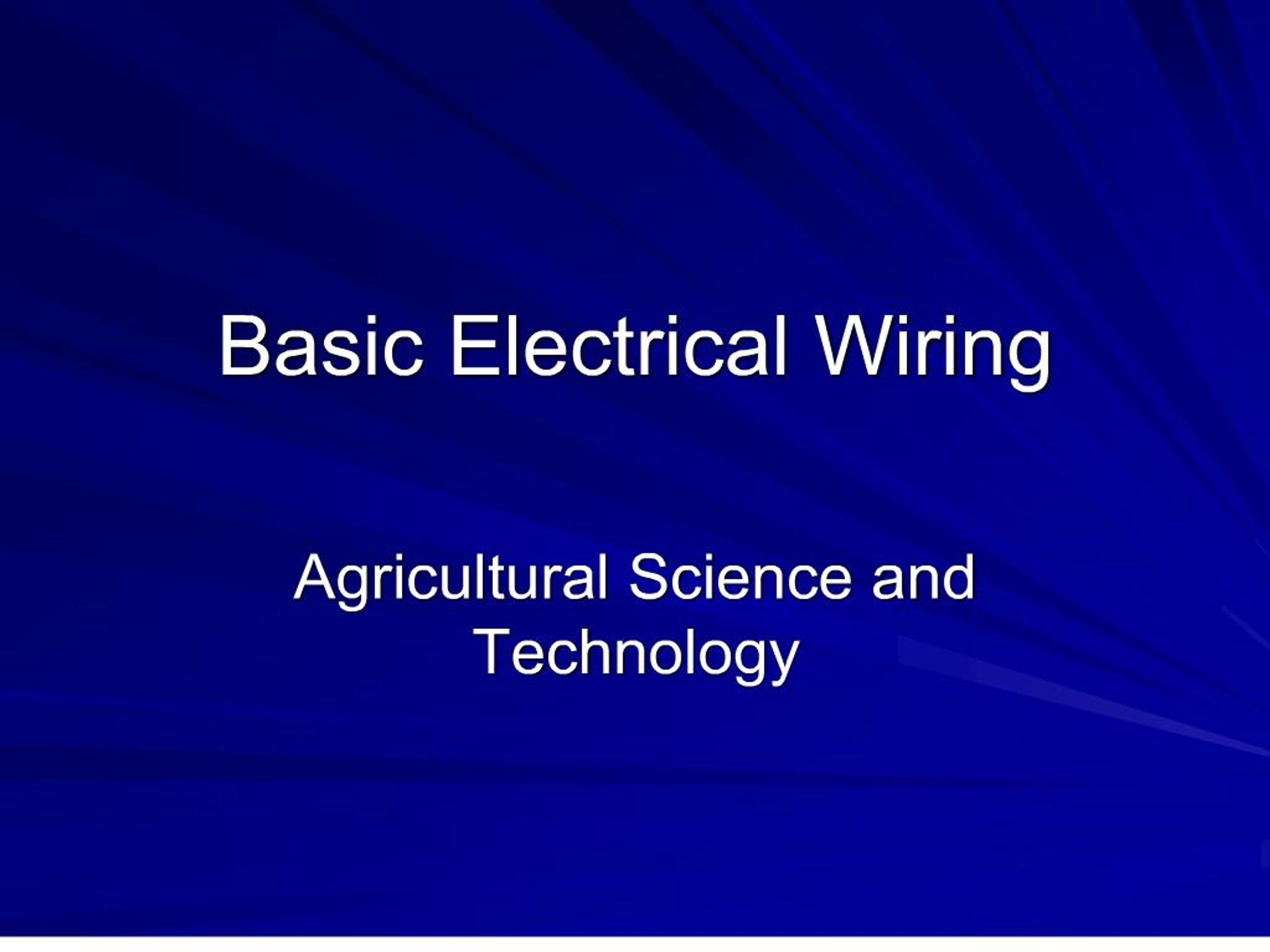 PPT - basic electrical wiring PowerPoint Presentation, free download ...