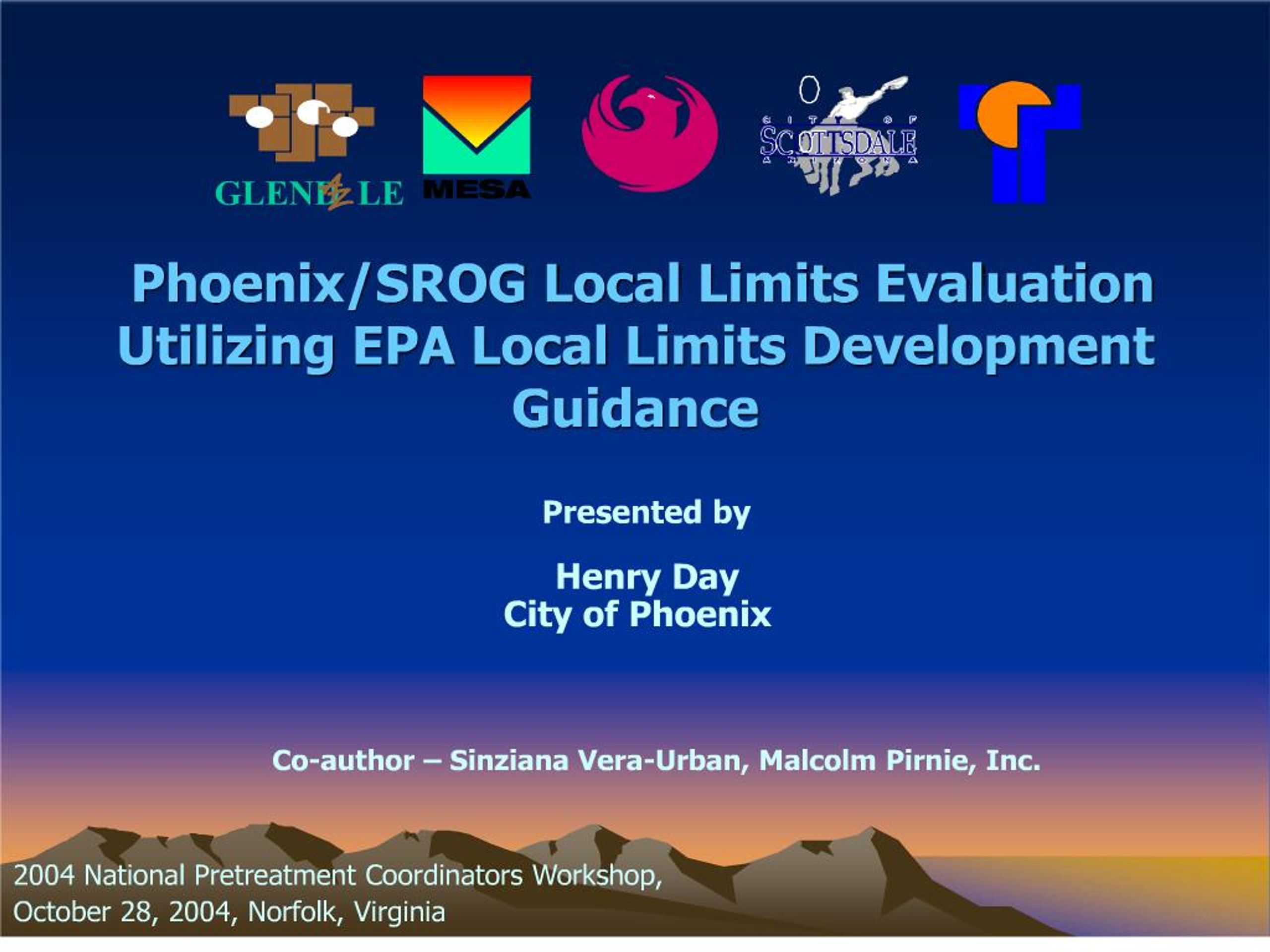 PPT - phoenixsrog local limits evaluation utilizing epa local limits ...