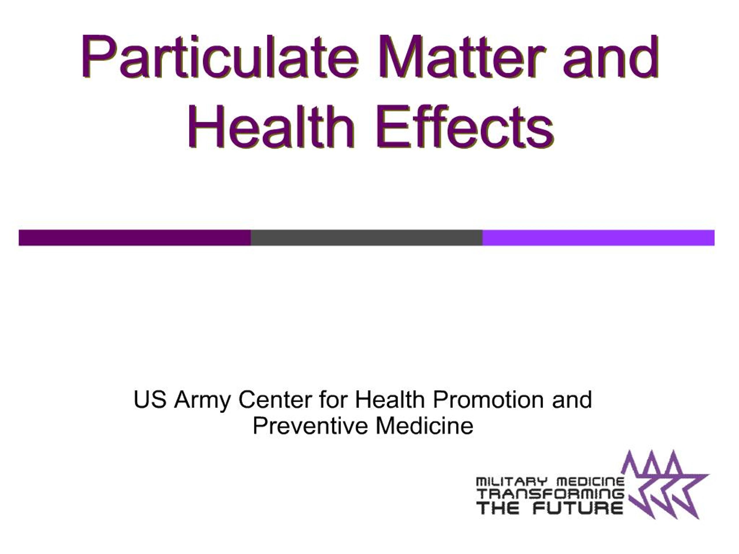 PPT - Particulate Matter and Health Effects PowerPoint Presentation ...