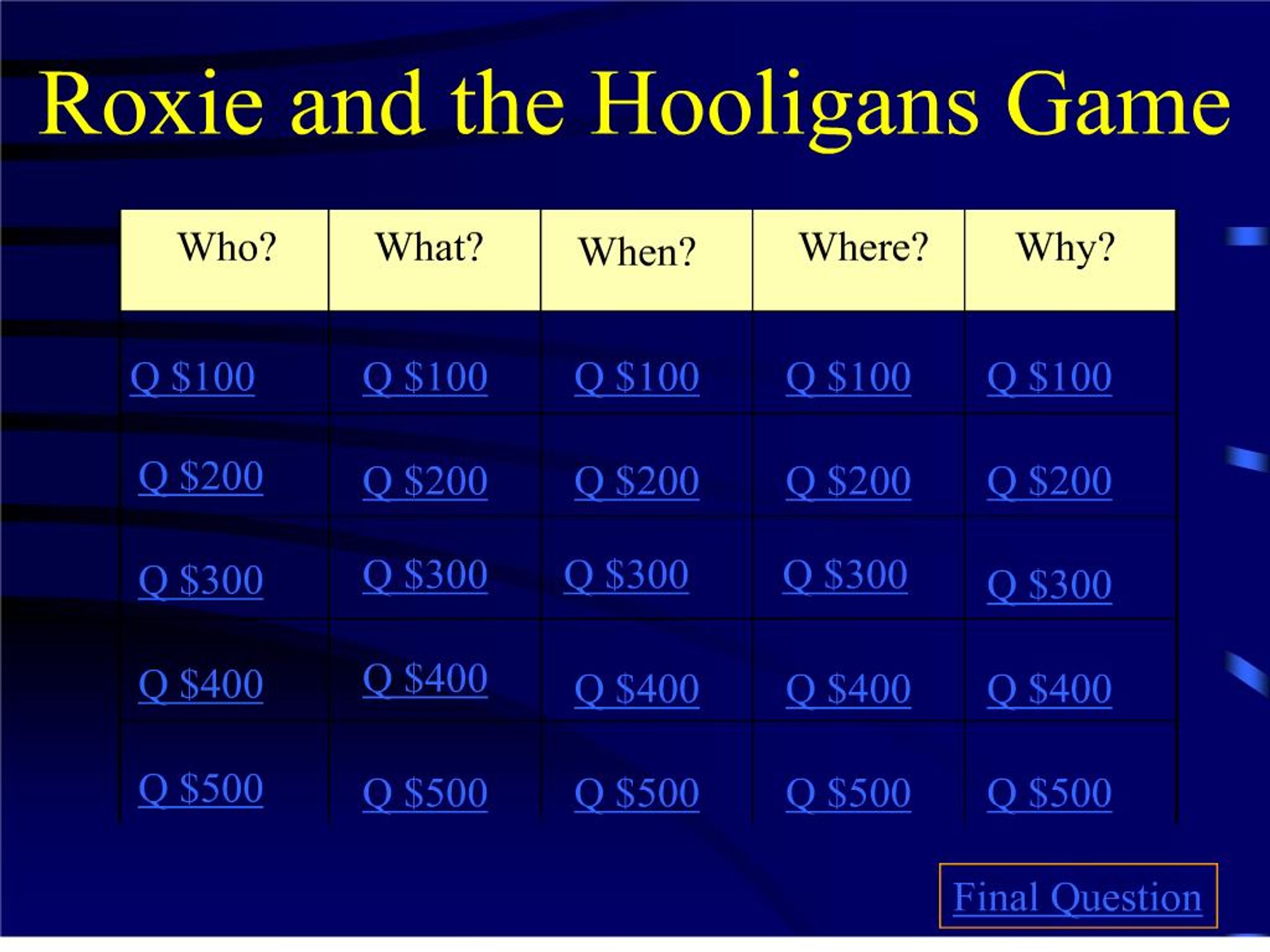 PPT - Roxie and the Hooligans Game PowerPoint Presentation, free ...