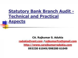 PPT - BANK AUDIT PowerPoint Presentation, free download - ID:9307636