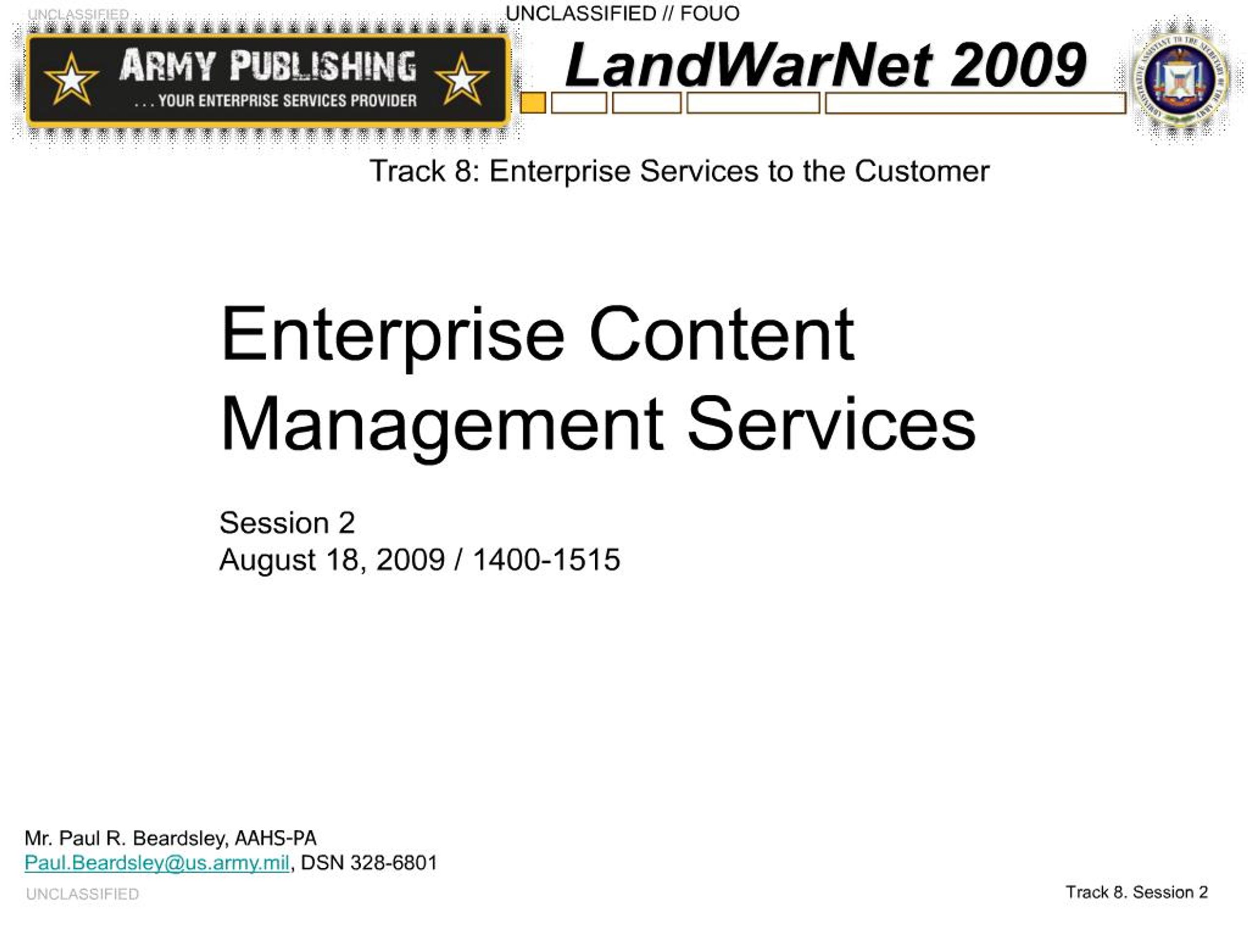 PPT - LandWarNet 2009 PowerPoint Presentation, free download - ID:173023