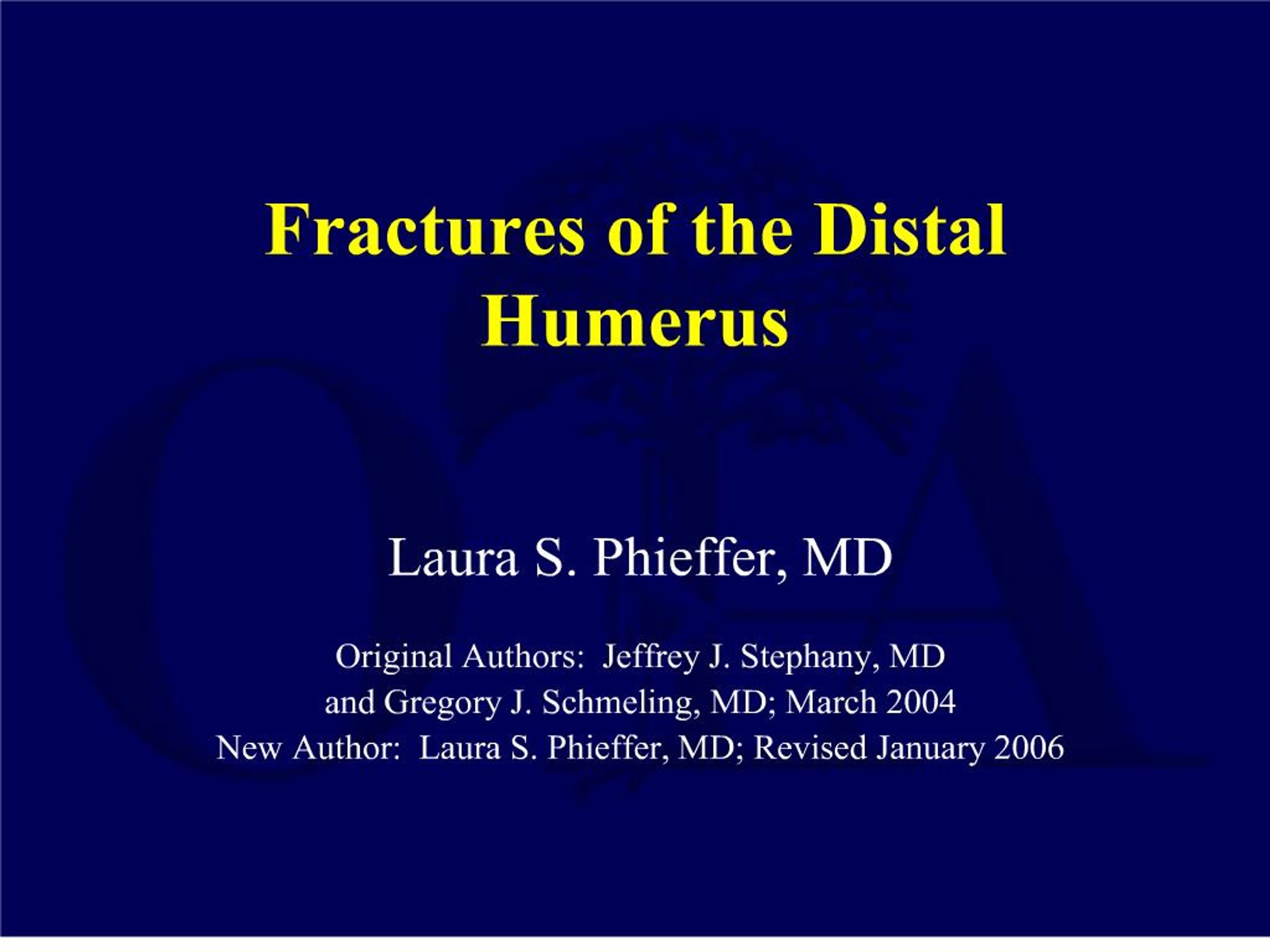 PPT - Fractures of the Distal Humerus PowerPoint Presentation, free ...