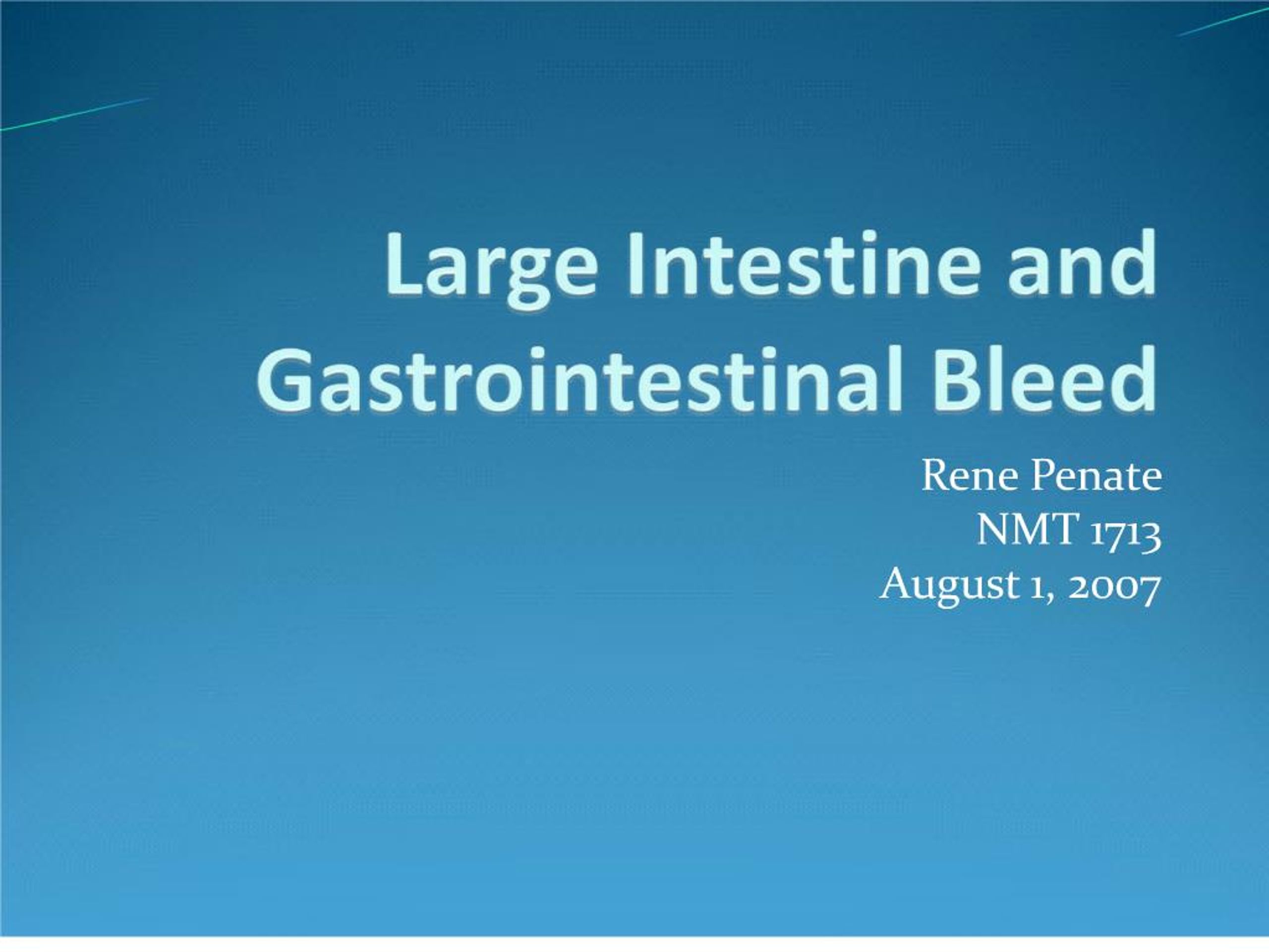 PPT - Large Intestine and Gastrointestinal Bleed PowerPoint ...