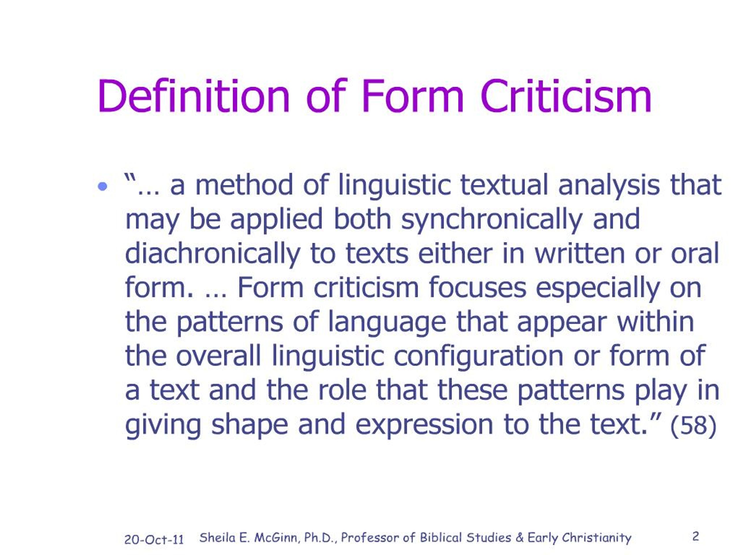 PPT - Form Criticism PowerPoint Presentation, free download - ID:179482