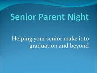PPT - Thompson High School Senior Parent Night PowerPoint Presentation ...