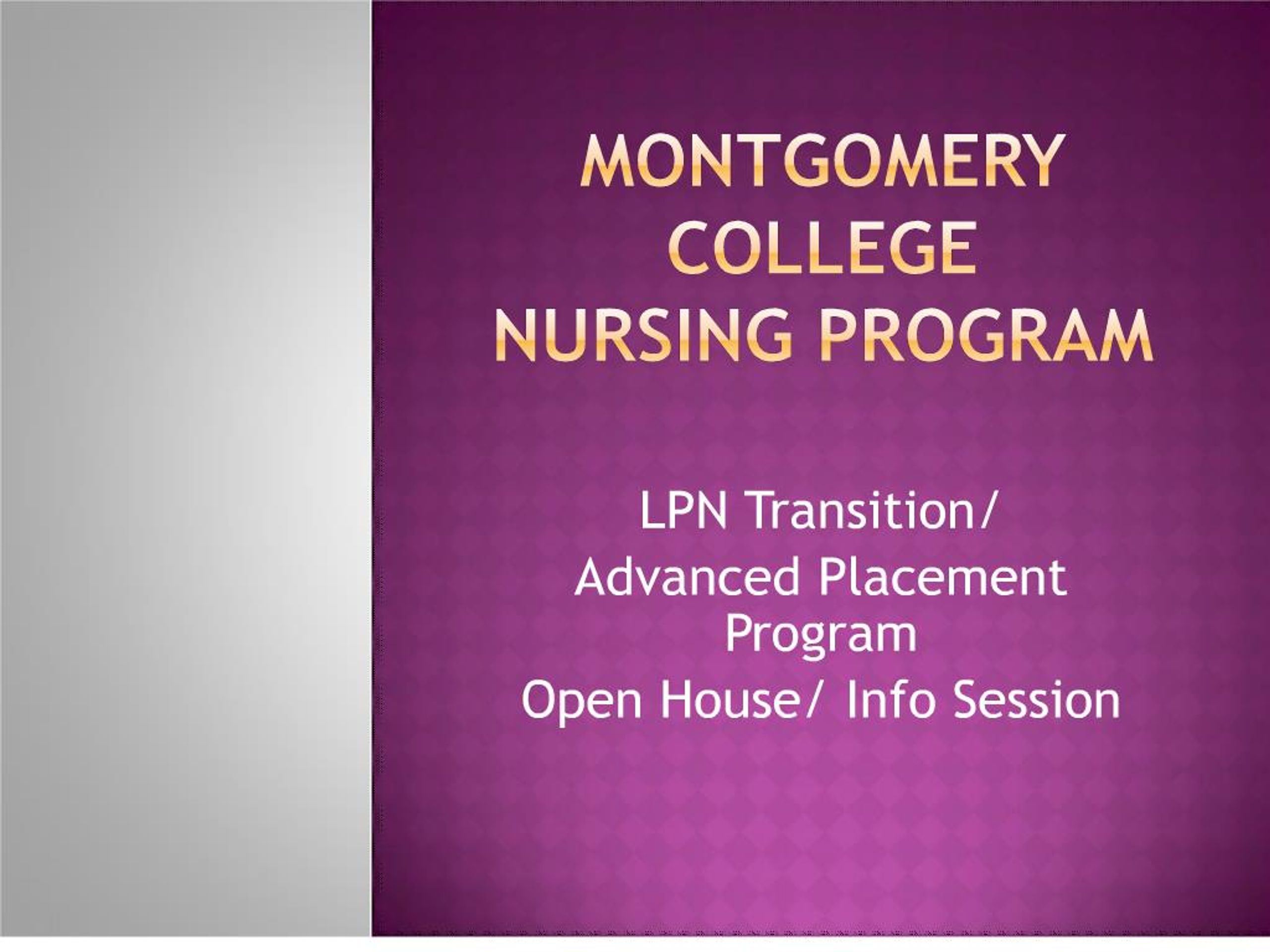 PPT - Montgomery College Nursing Program PowerPoint Presentation, free ...