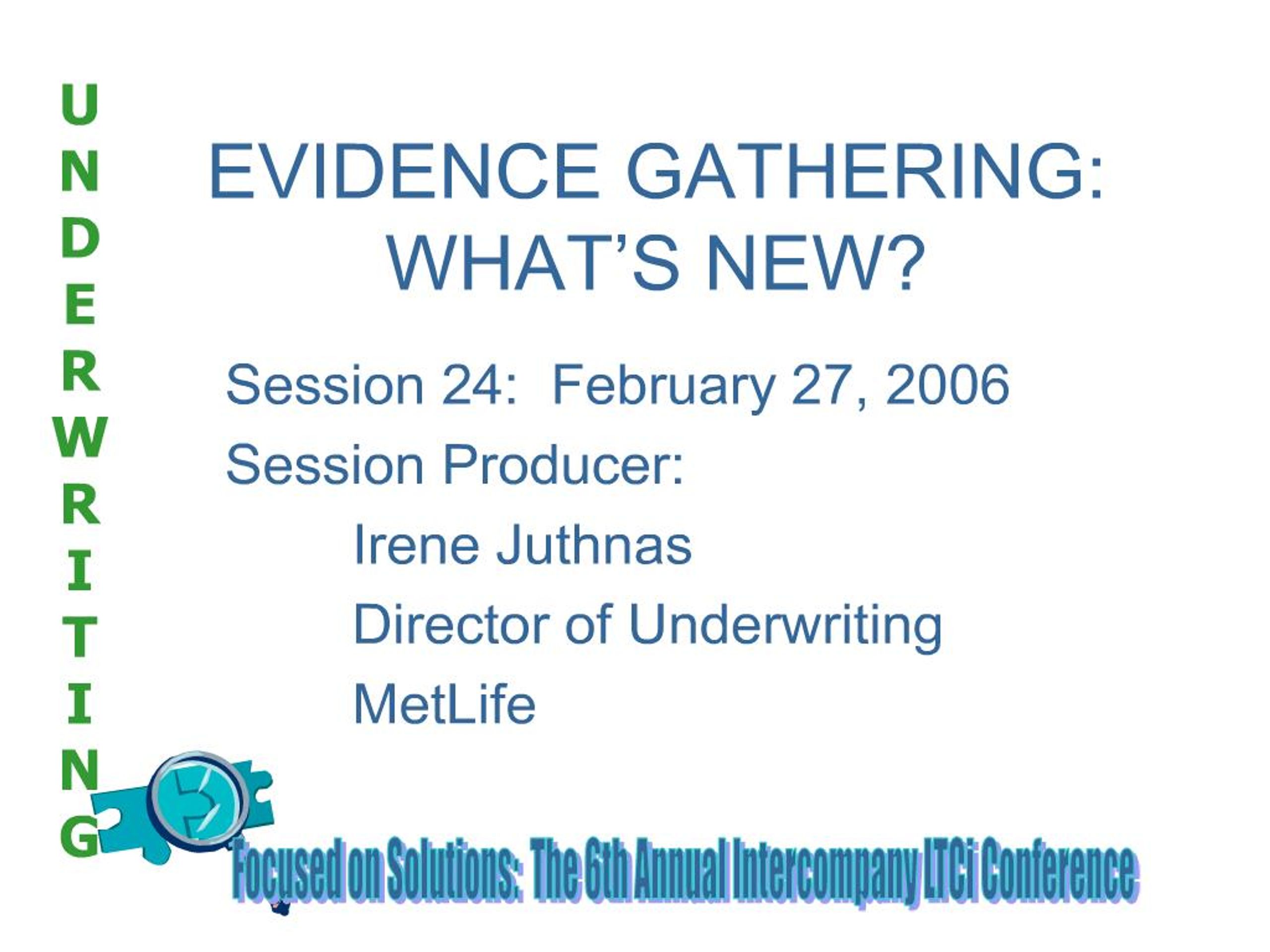 PPT - EVIDENCE GATHERING: WHAT S NEW PowerPoint Presentation, free ...