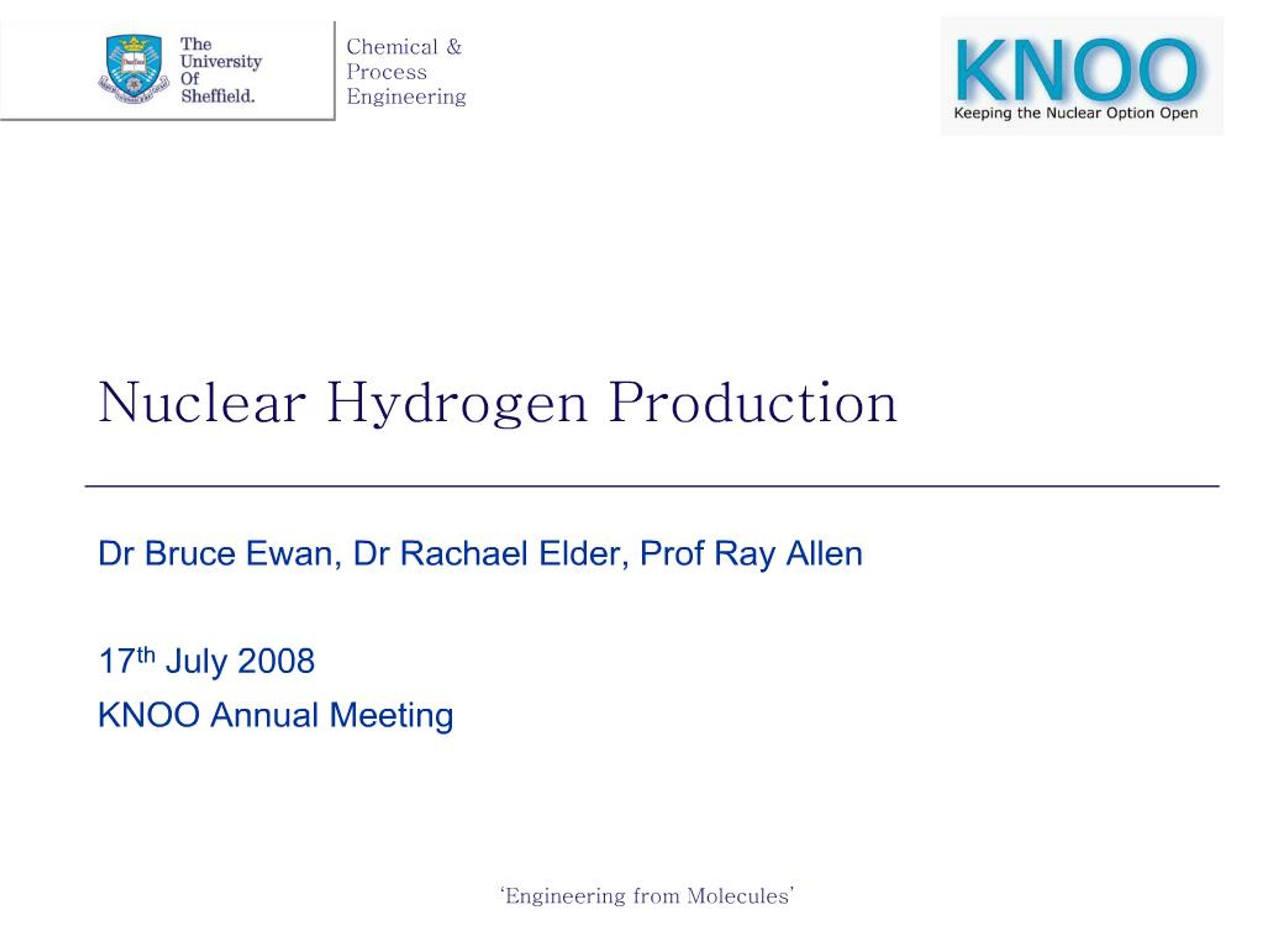 PPT - Nuclear Hydrogen Production PowerPoint Presentation, free ...