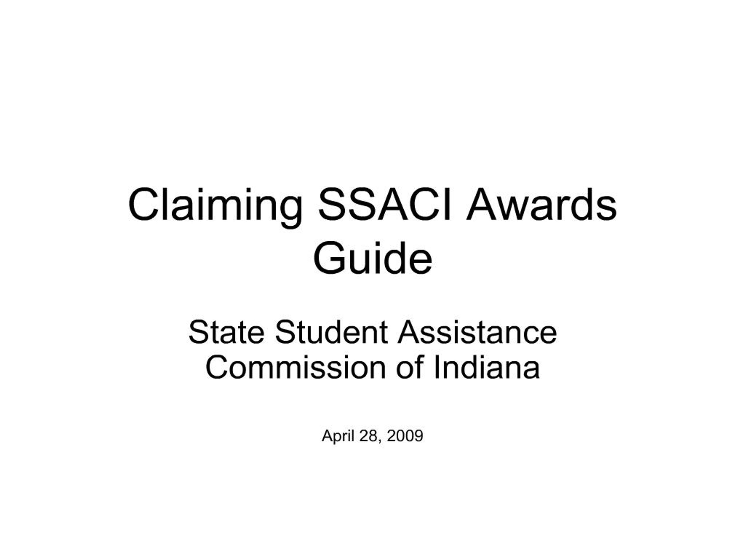 PPT - Claiming SSACI Awards Guide PowerPoint Presentation, free ...