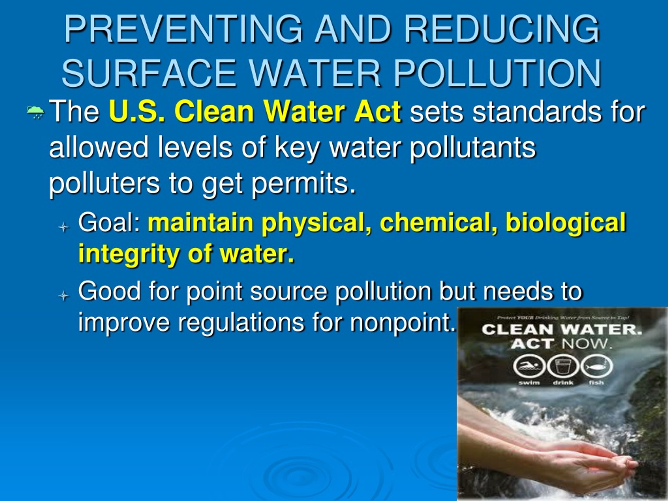 PPT - PREVENTING AND REDUCING SURFACE WATER POLLUTION PowerPoint Presentation - ID:195197