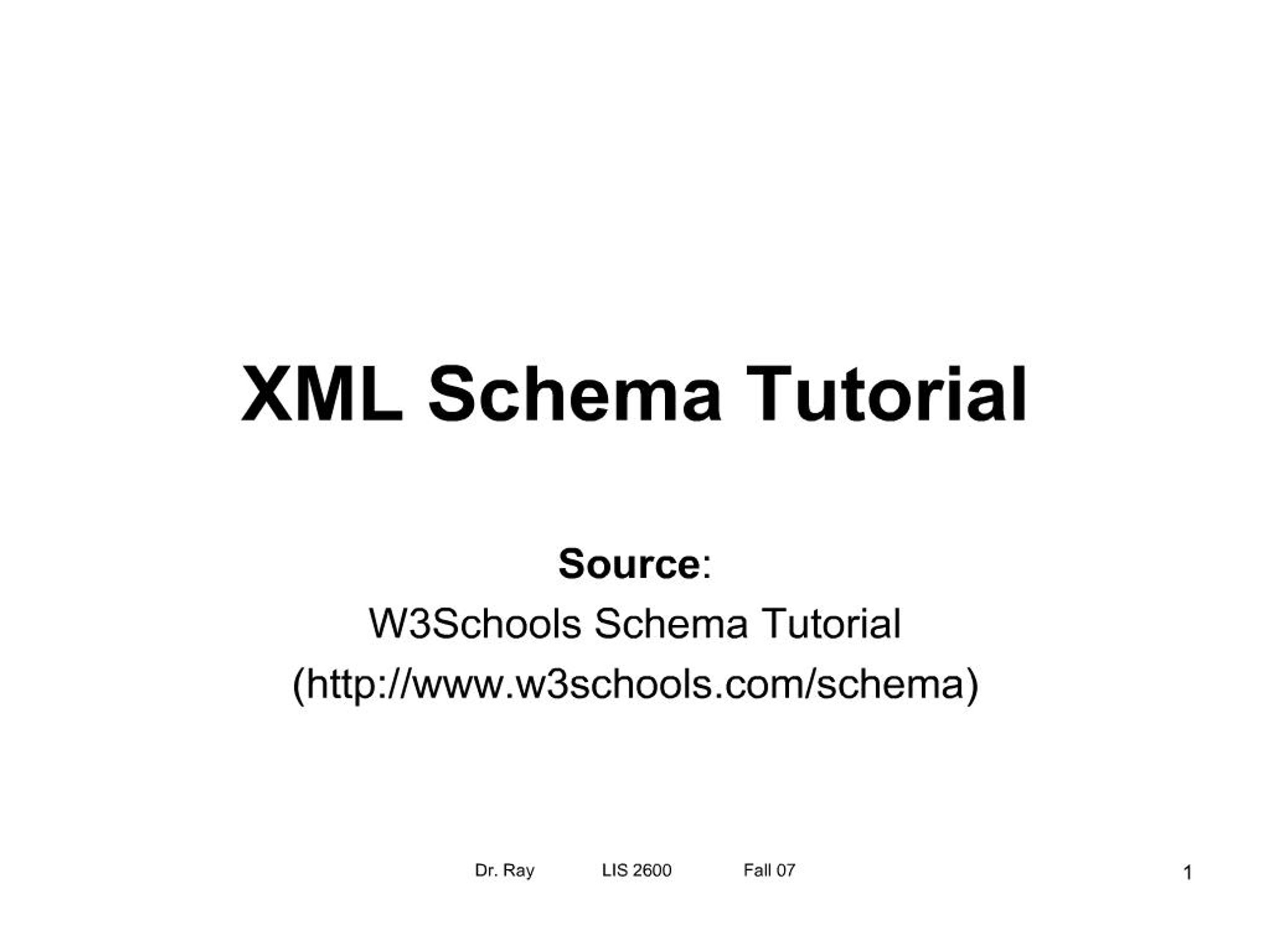 PPT - XML Schema Tutorial PowerPoint Presentation, free download - ID:196946