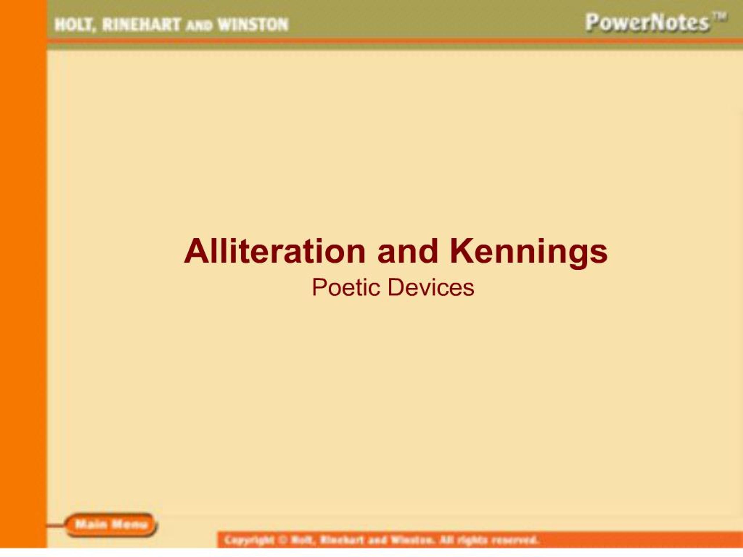 PPT - Alliteration and Kennings PowerPoint Presentation, free download ...