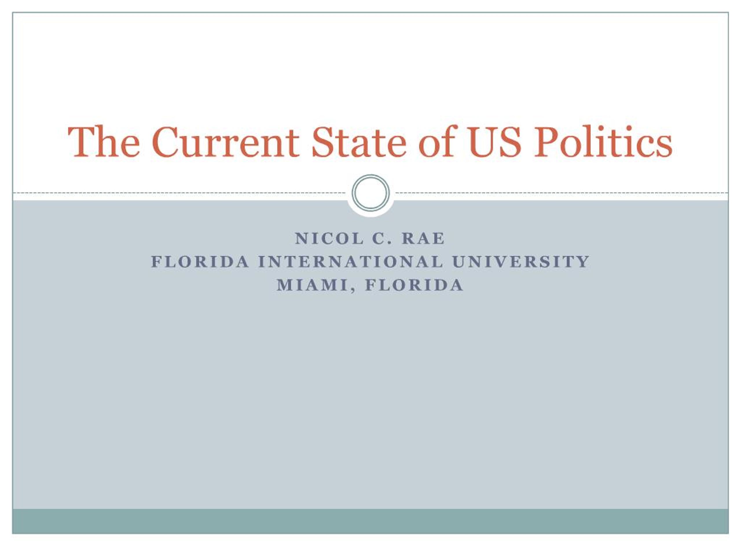 PPT - The Current State of US Politics PowerPoint Presentation, free ...