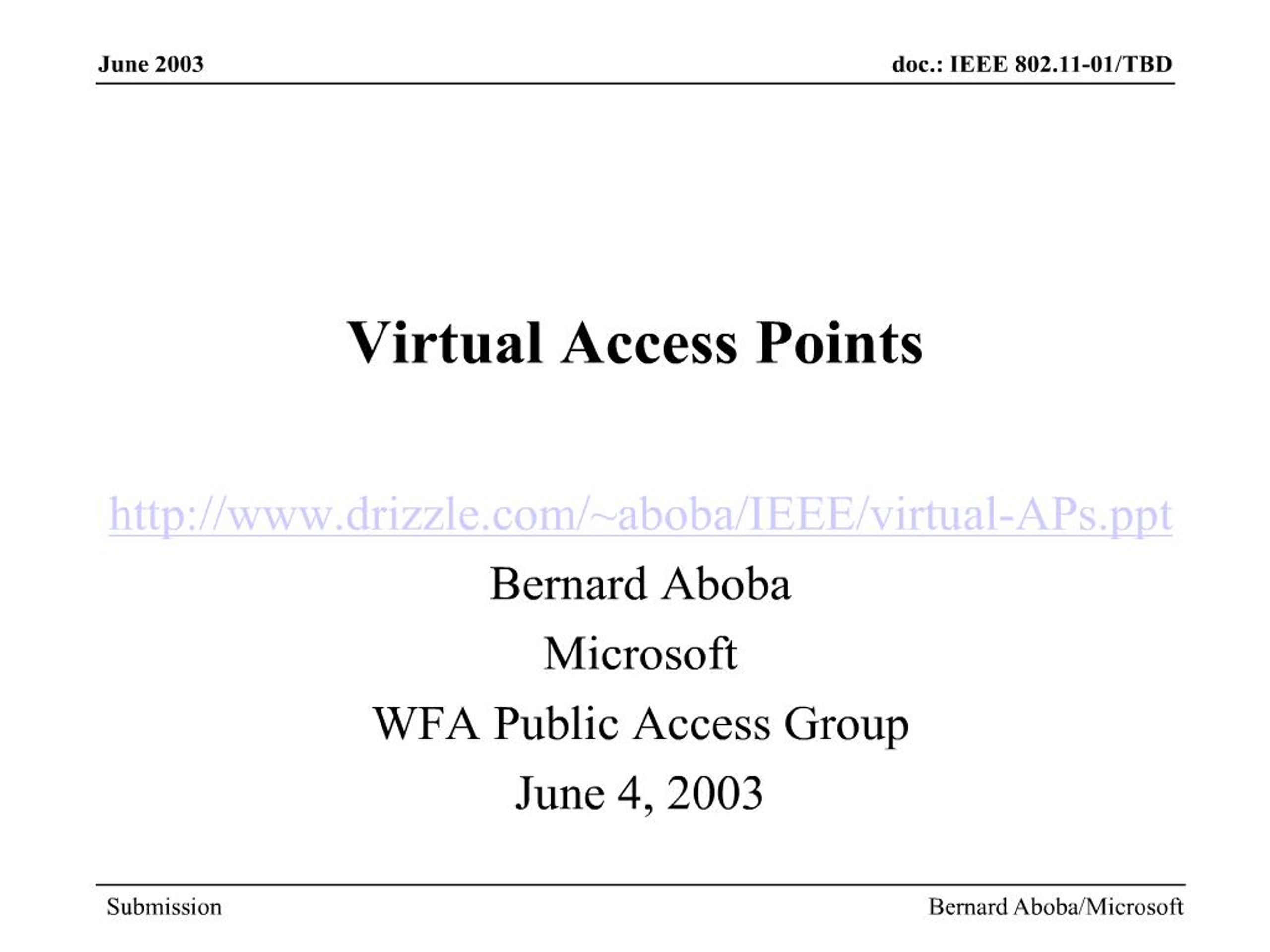 PPT - Virtual Access Points PowerPoint Presentation, free download - ID ...