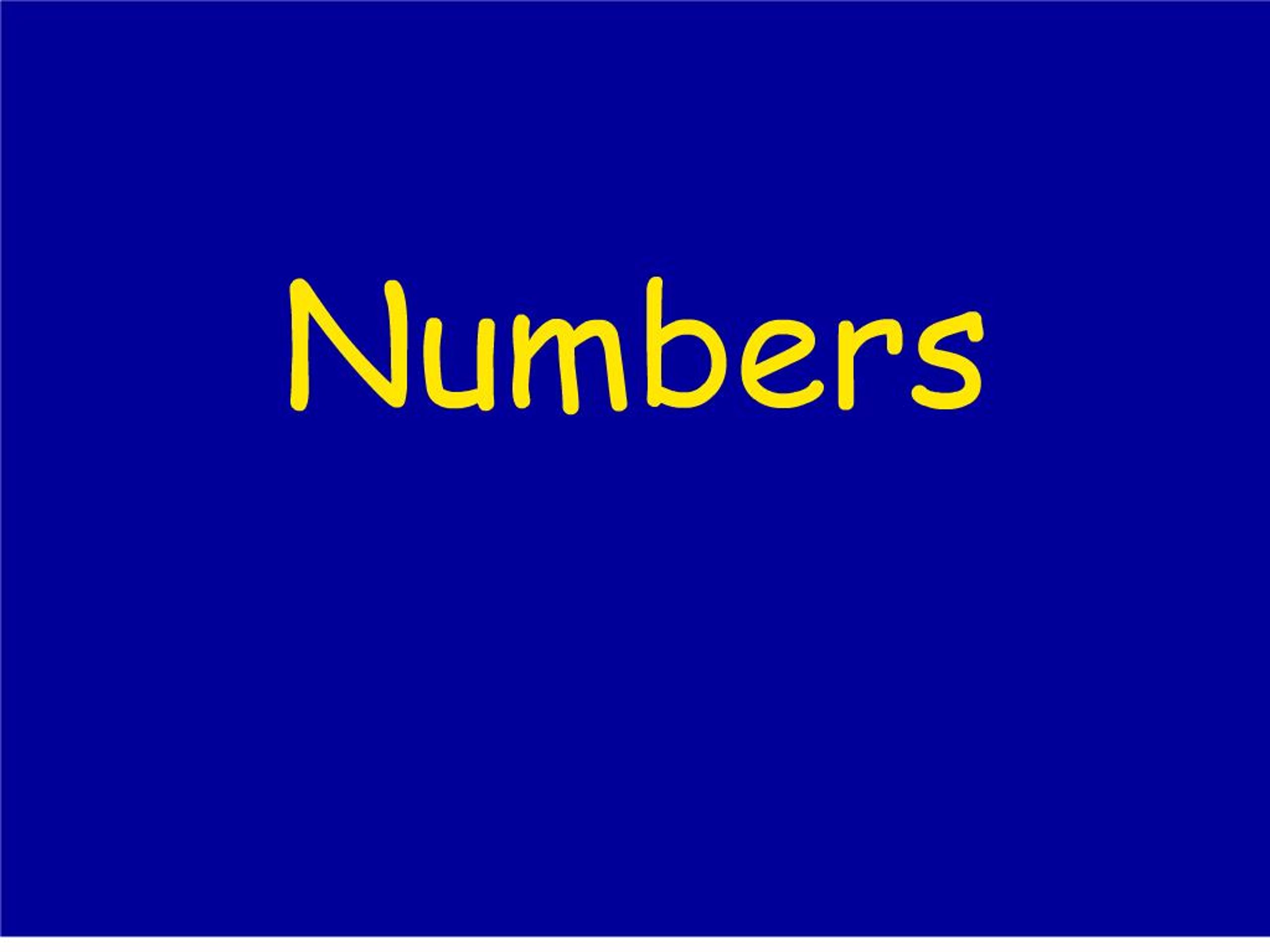 PPT - Numbers PowerPoint Presentation, free download - ID:210438
