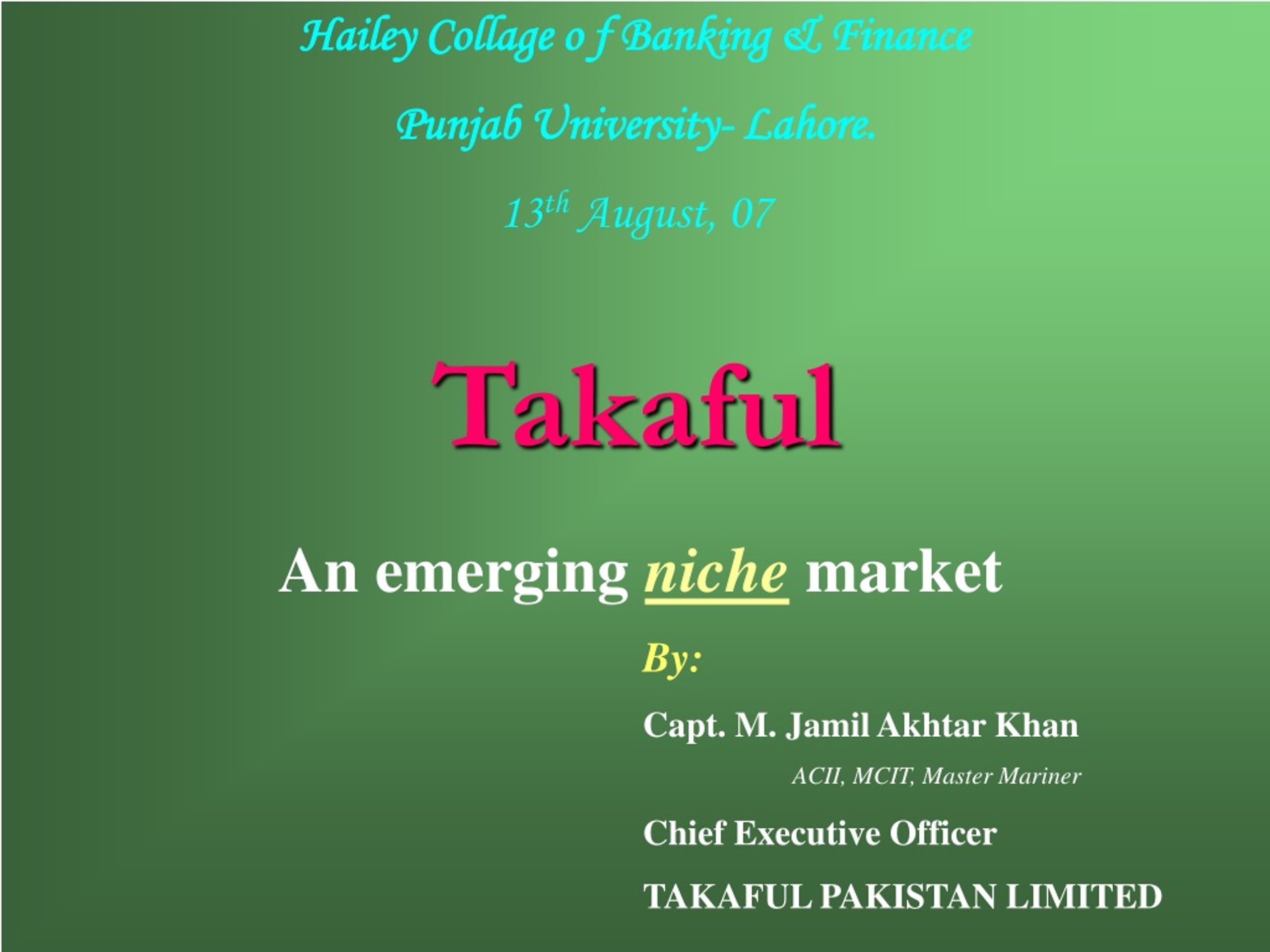 PPT - Takaful PowerPoint Presentation, free download - ID:210898